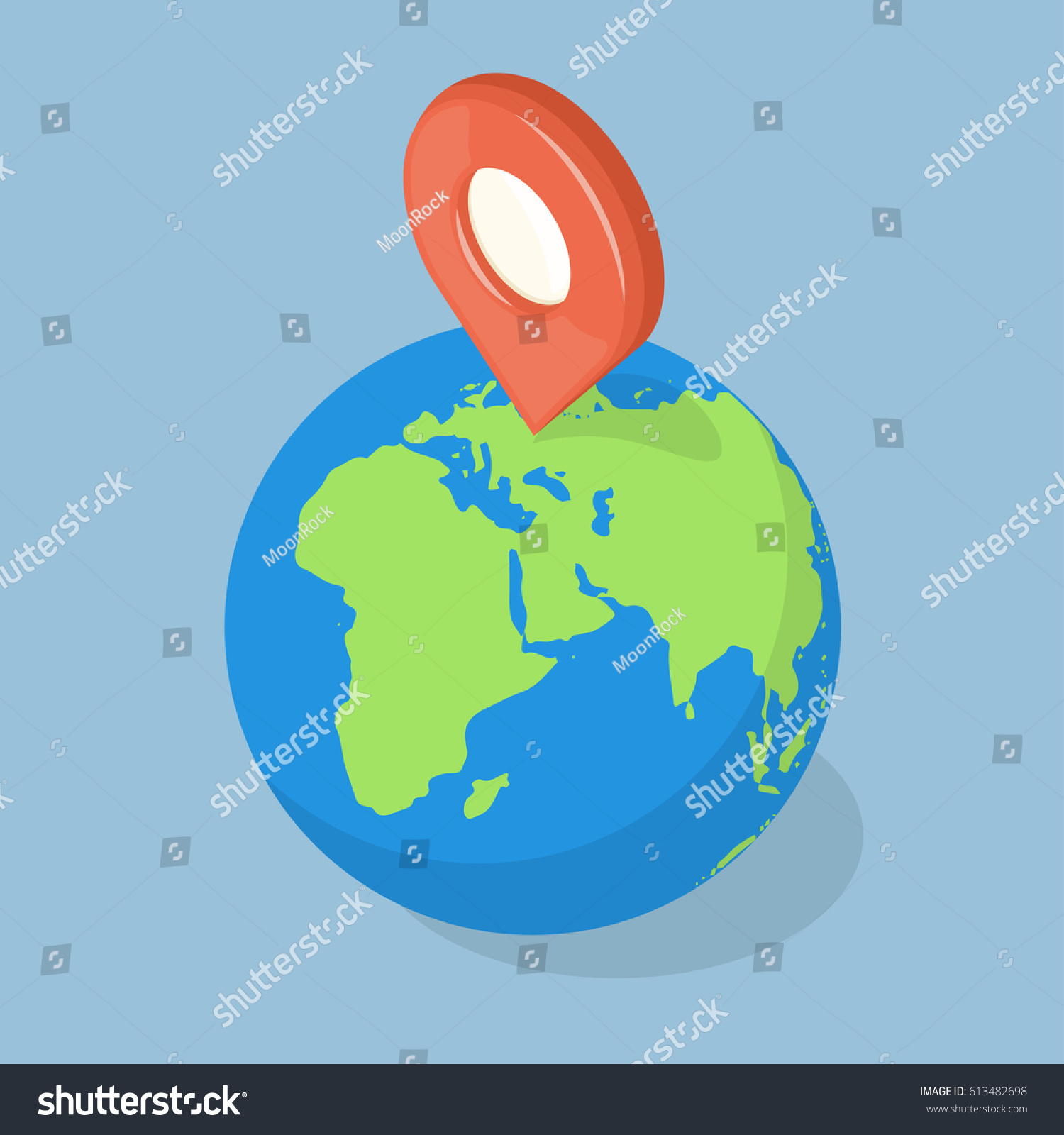 Gps Pointer On Planet Earth Navigation Stock Vector (Royalty Free ...