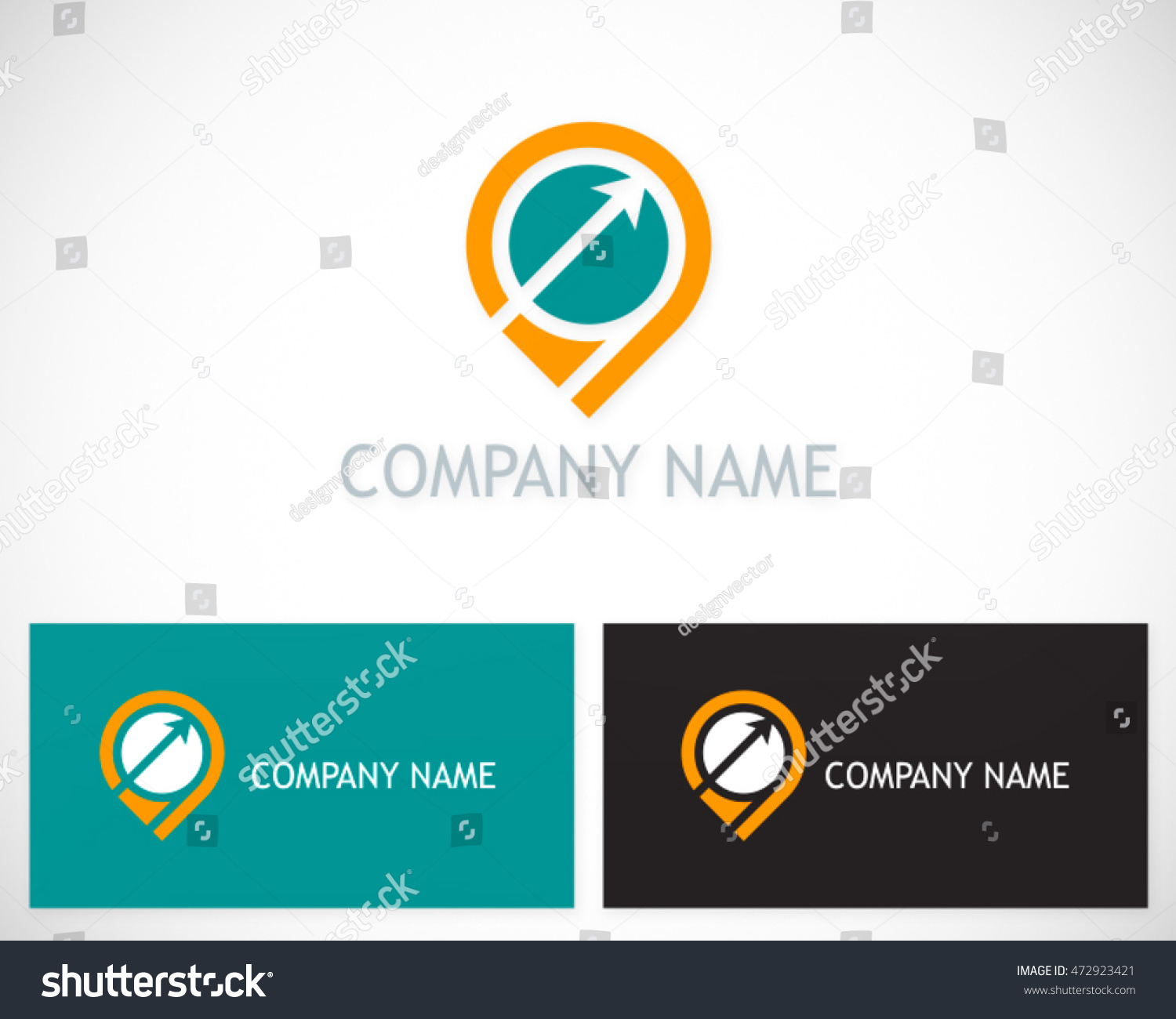 Gps Position Arrow Technology Logo Stock Vector (Royalty Free ...
