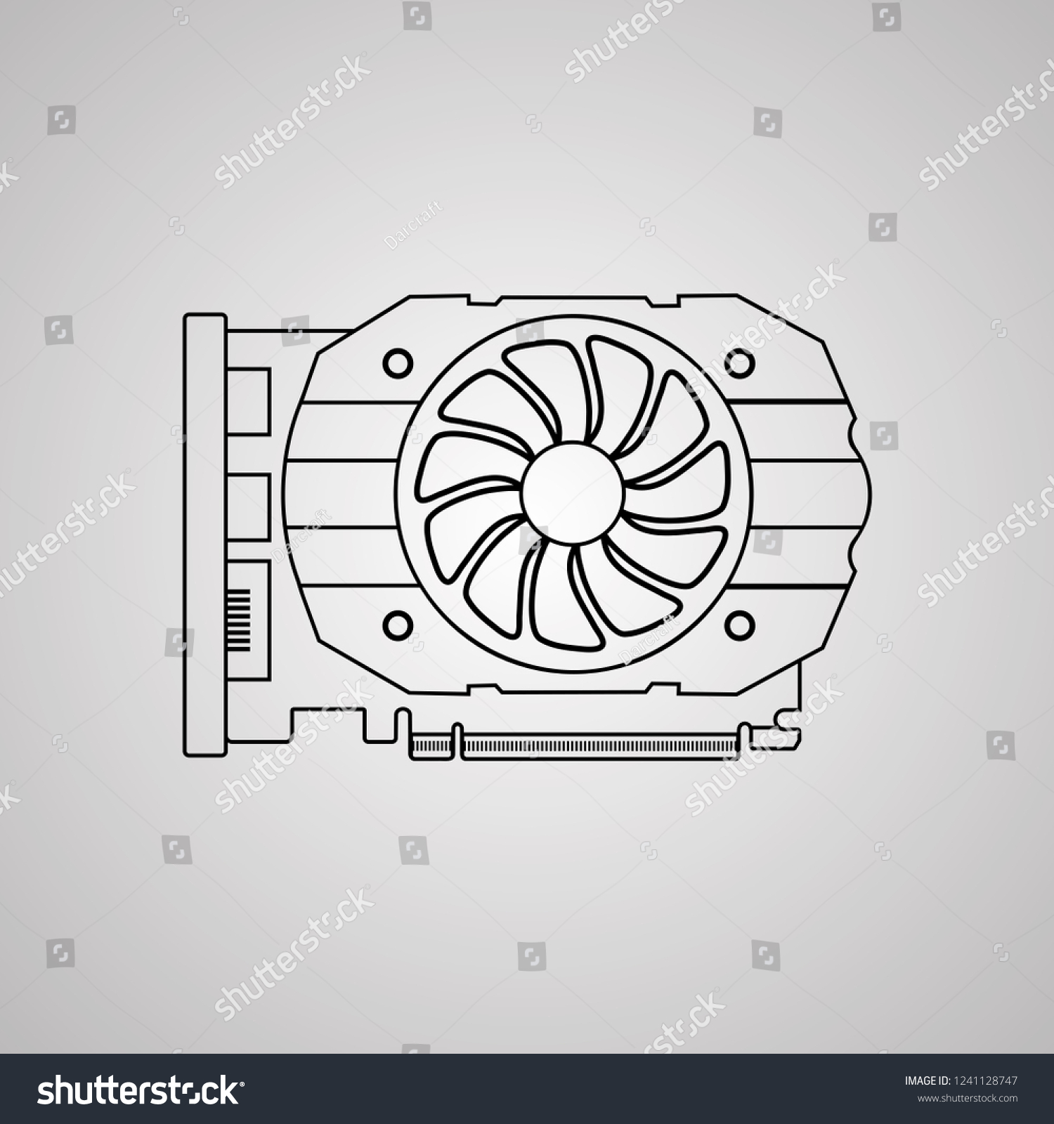 Gpu Icon Vector Illustration Linear Symbol Stock Vector (Royalty Free ...