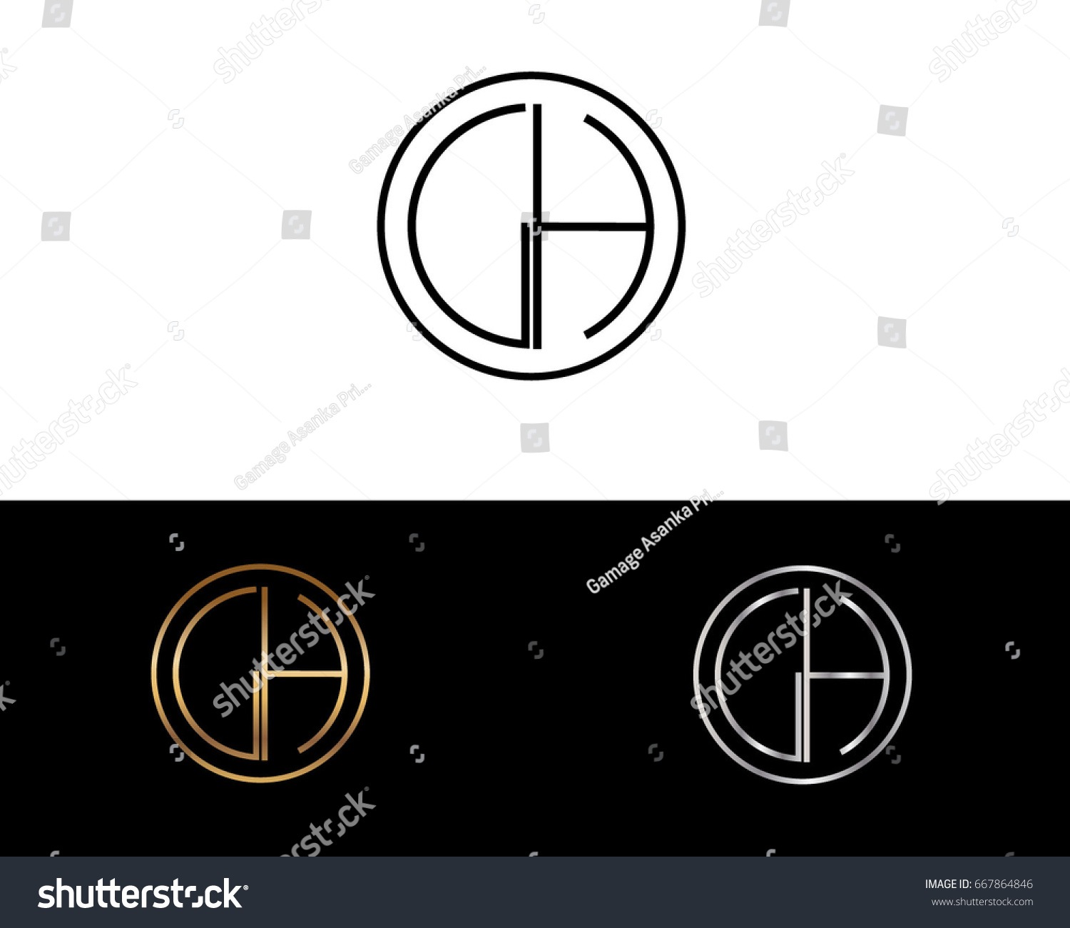 Gq Round Circle Shape Initial Letter Stock Vector (Royalty Free ...