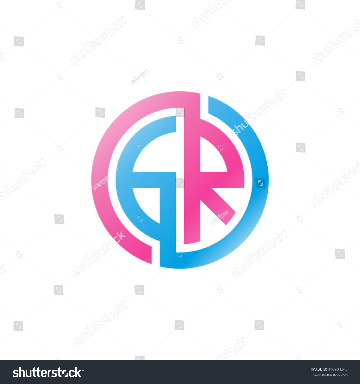Gr Initial Letters Loop Linked Circle Stock Vector (Royalty Free ...