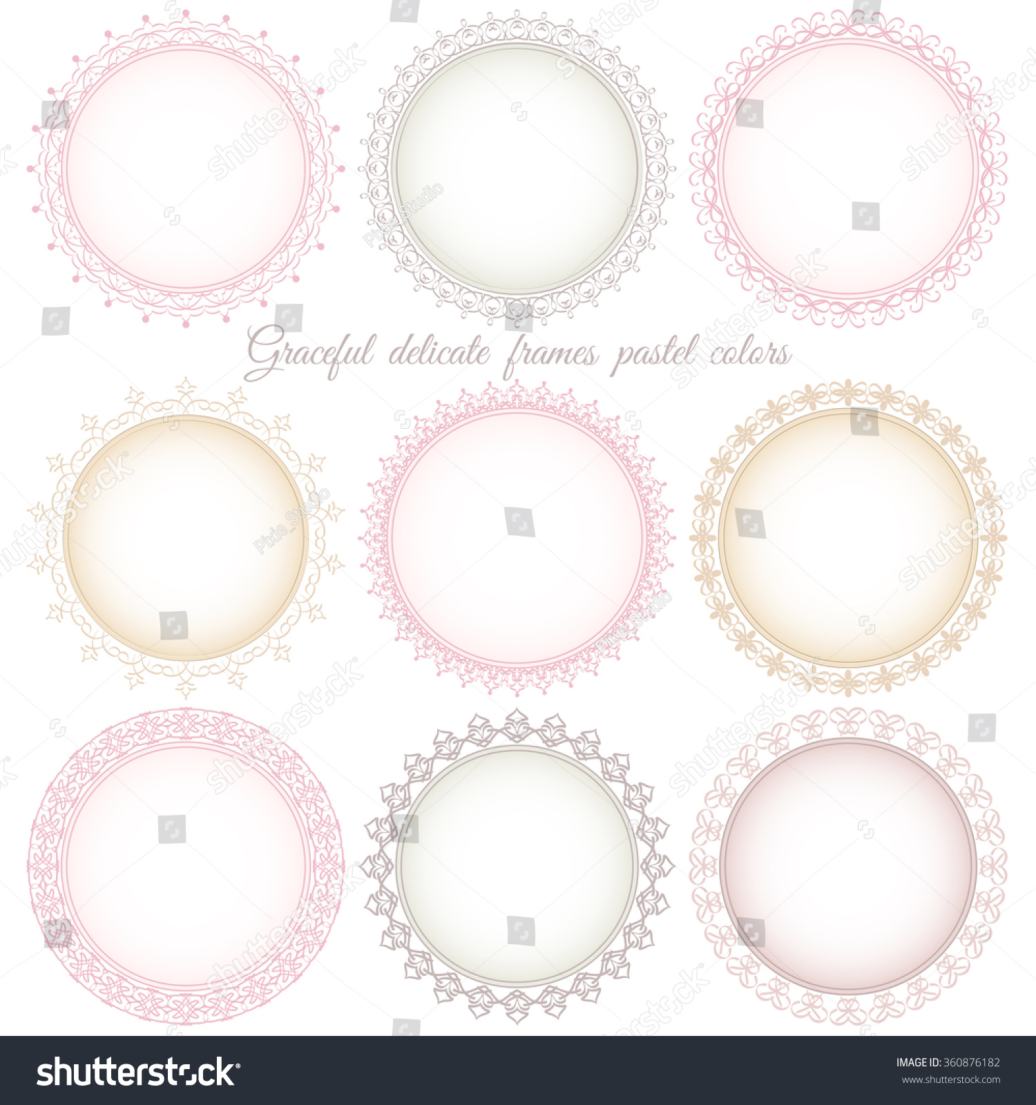 Graceful Delicate Frames Pastel Colors: vector de stock (libre de ...