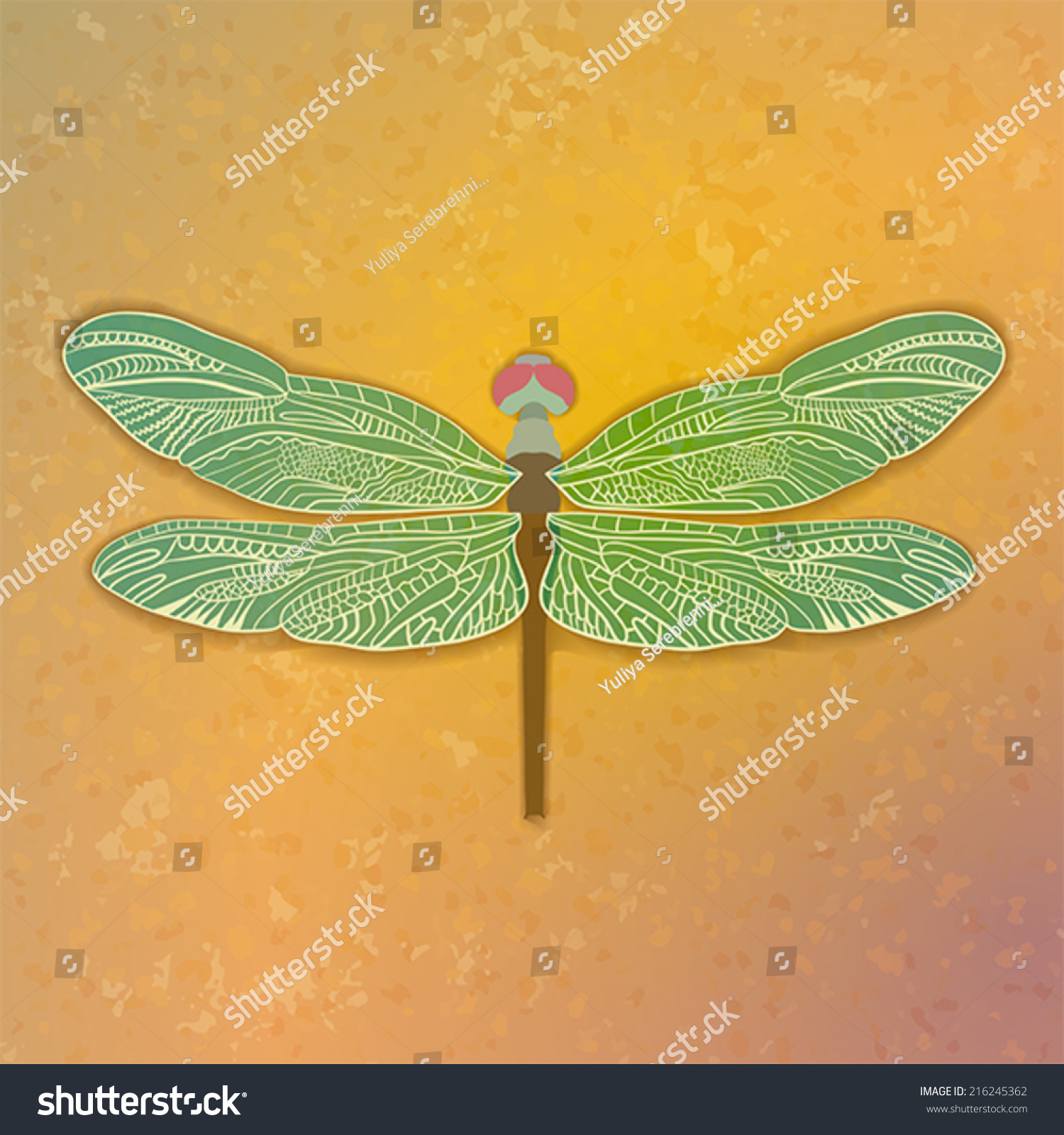 Graceful Dragonfly Abstract Background Stock Vector 216245362 ...