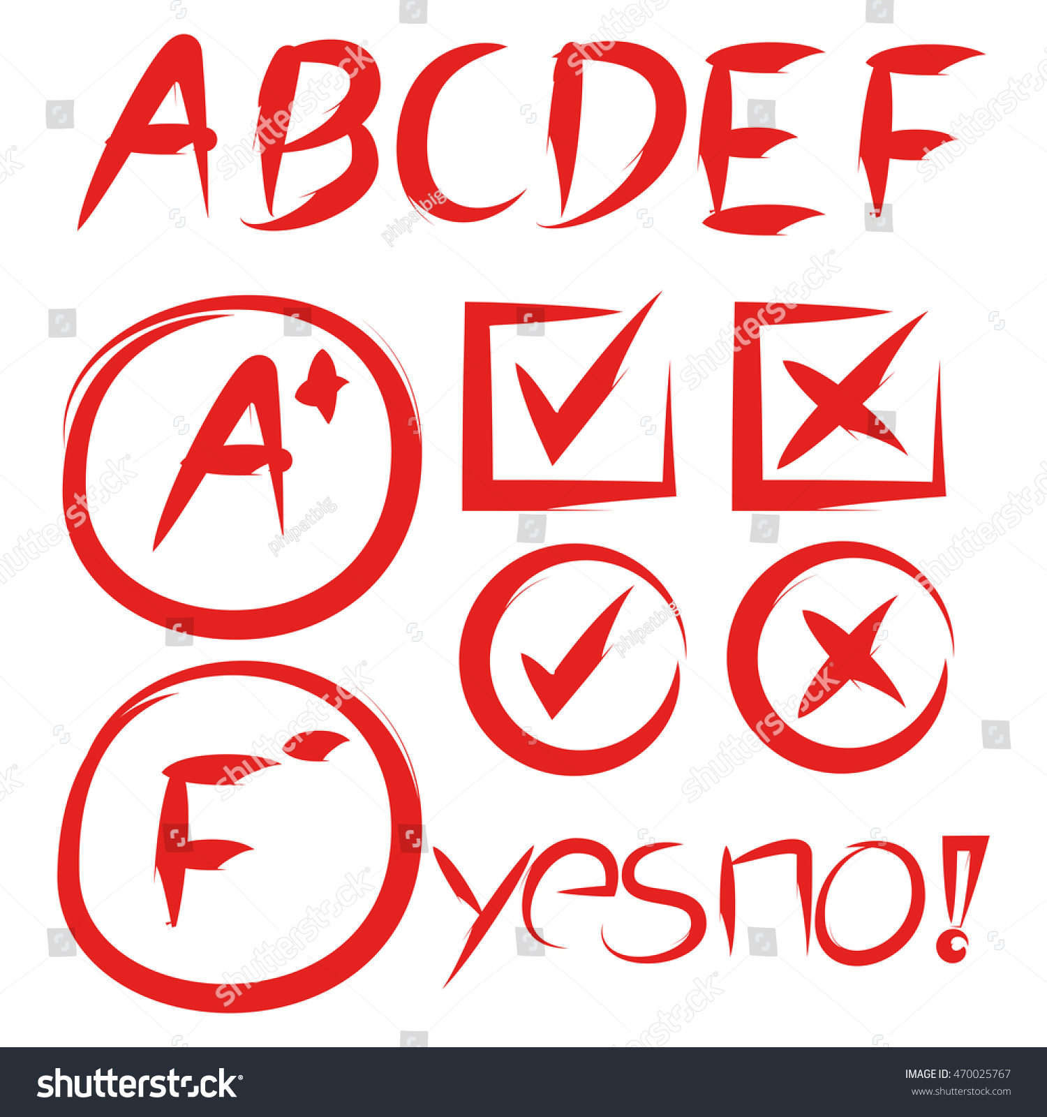 Grade Result Check Mark: vector de stock (libre de regalías) 470025767 ...