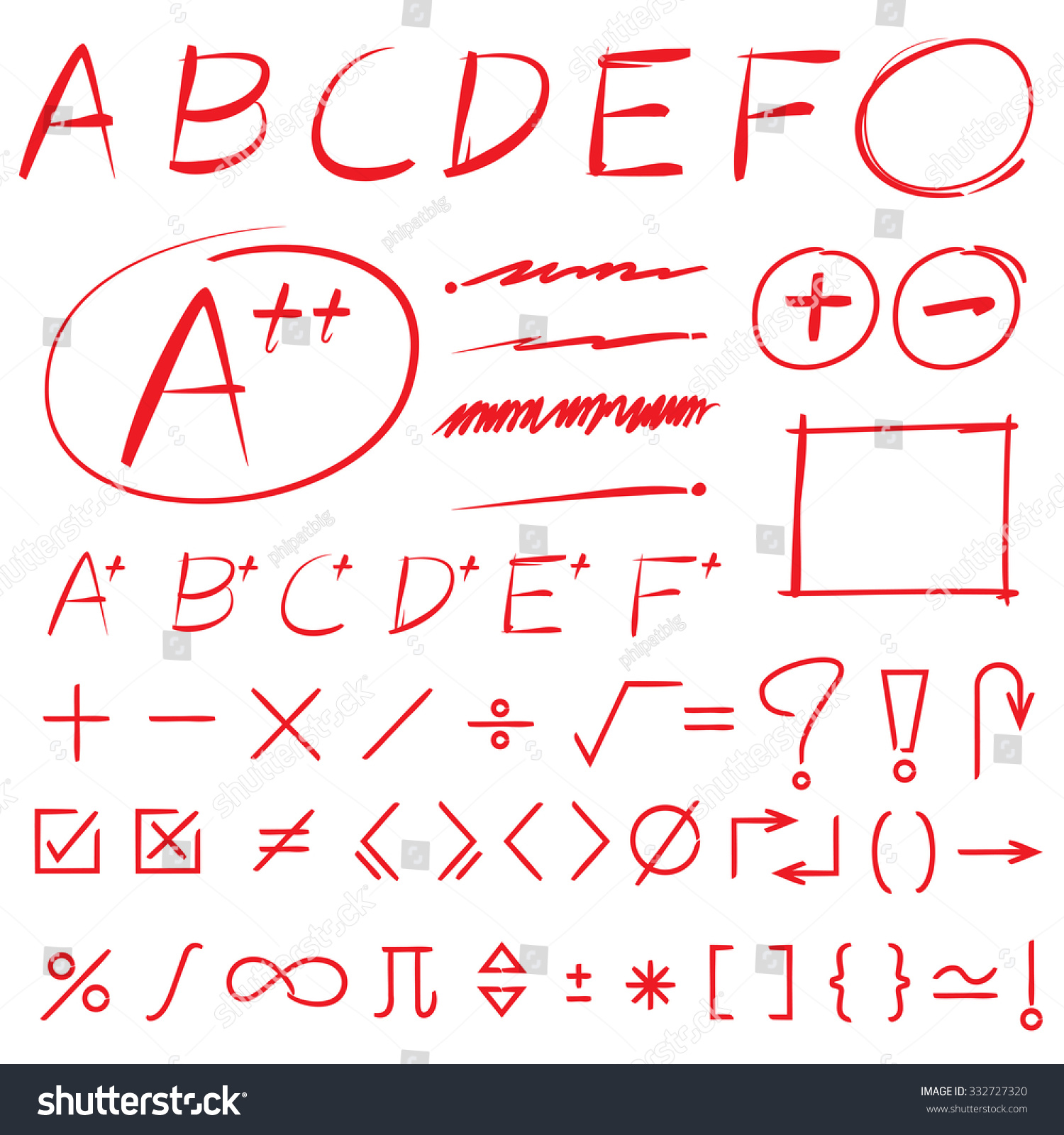 Grade Result Maths Symbol Underline Marker: vector de stock (libre de ...