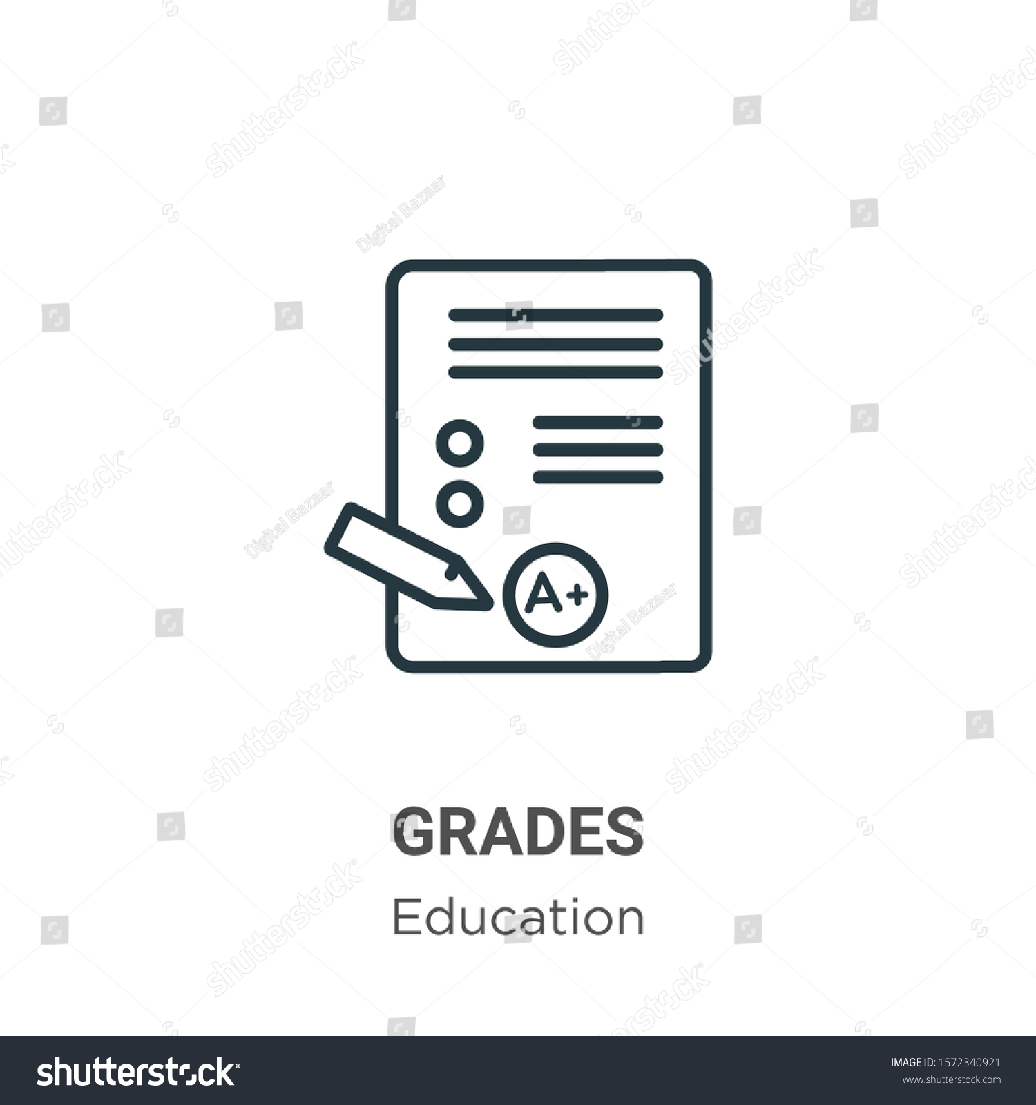 Grades Outline Vector Icon Thin Line Stock Vector (Royalty Free ...