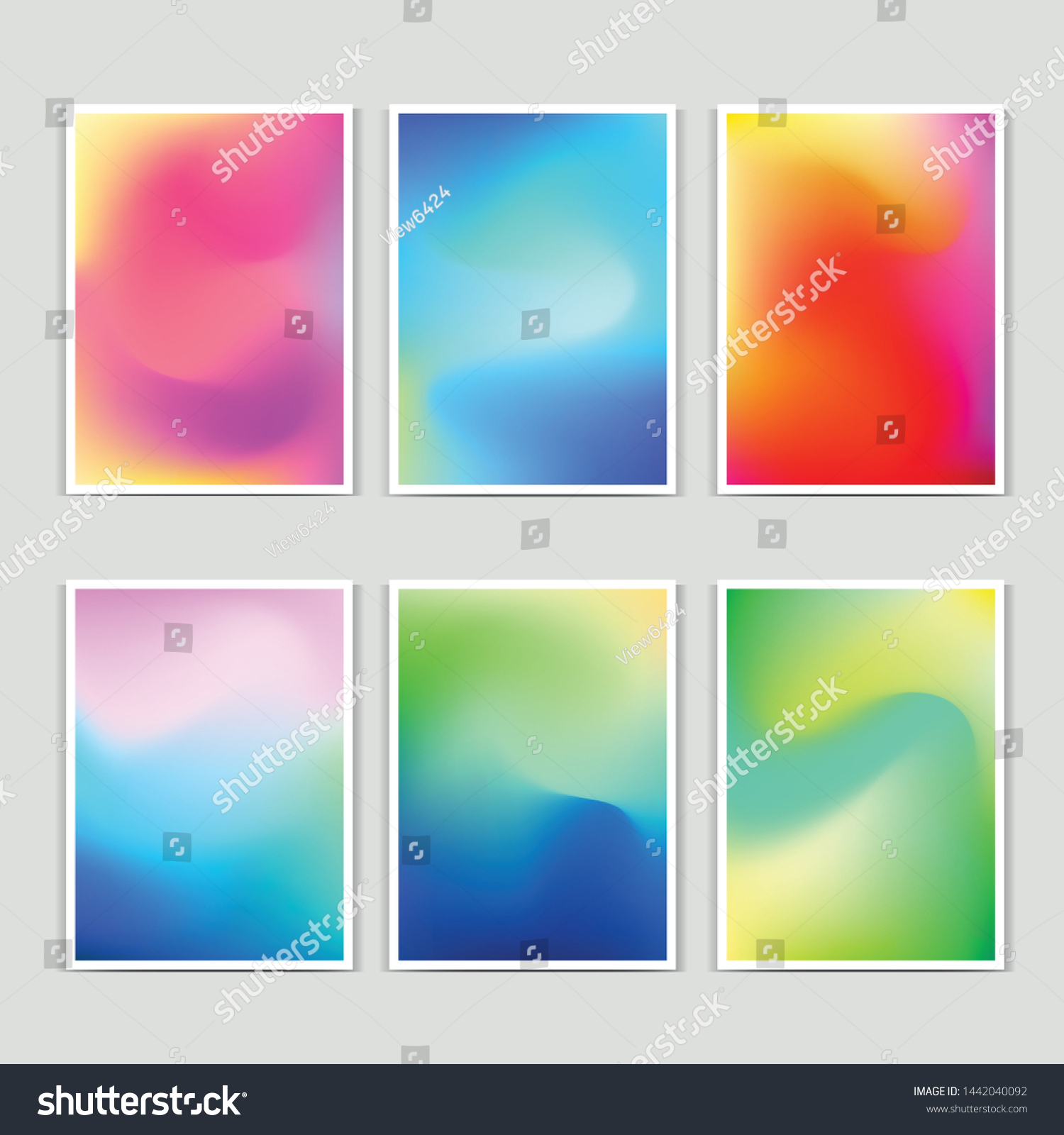 Gradient Backgrounds Bright Colorful Posters Collection Stock Vector ...