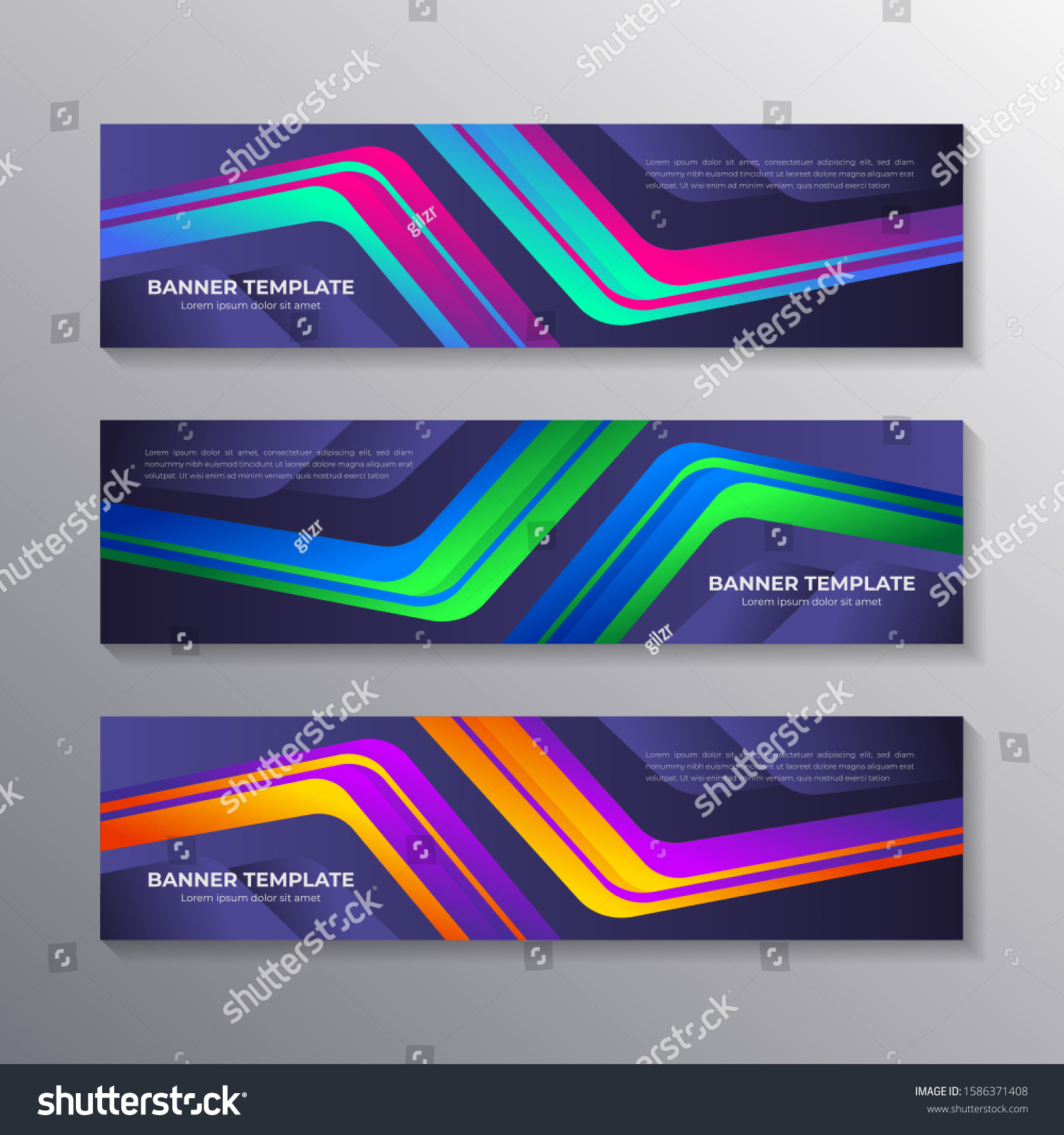 Gradient Banner Template Modern Cool Geometric Stock Vector (Royalty ...