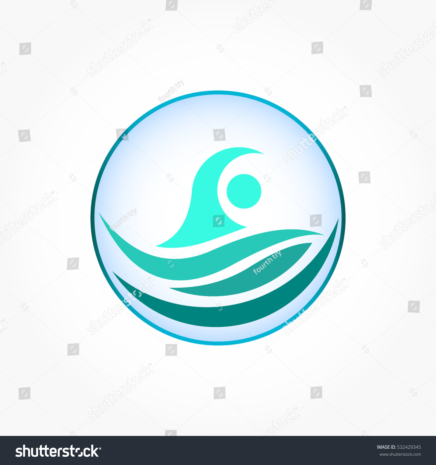 Gradient Blue Swimming Logo Vector Circle Stock Vector (Royalty Free ...