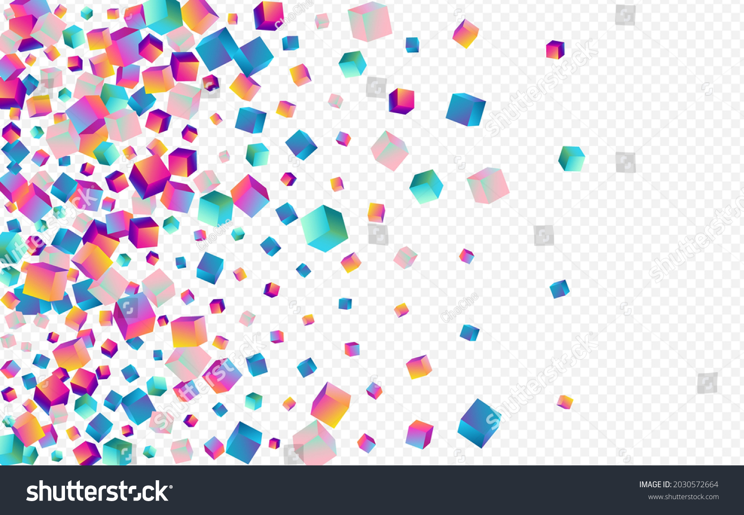 Gradient Cube Vector Transparent Background Bright Stock Vector ...
