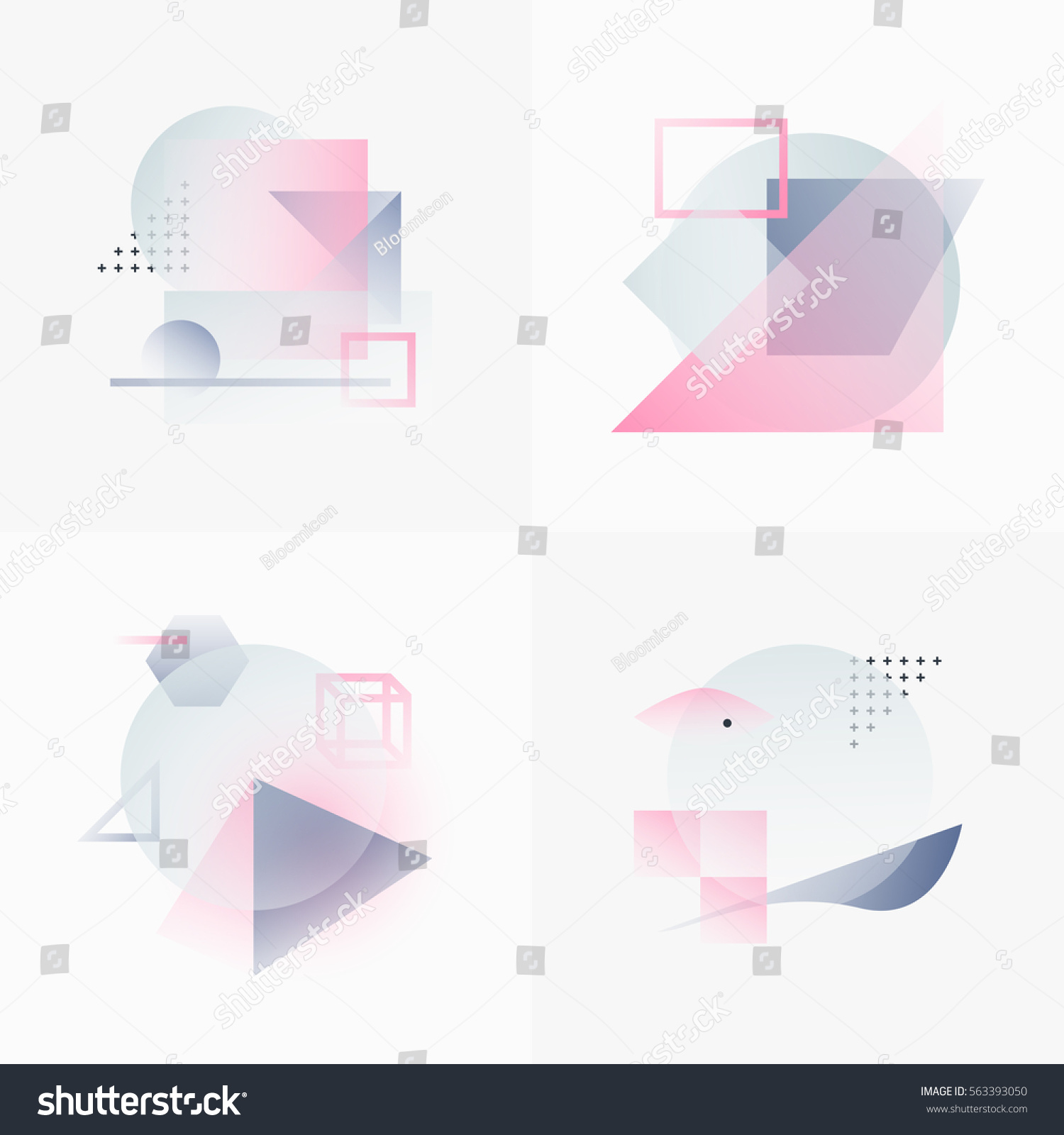 Gradient Geometry Forms Abstract Poster Design Stock Vector (Royalty ...