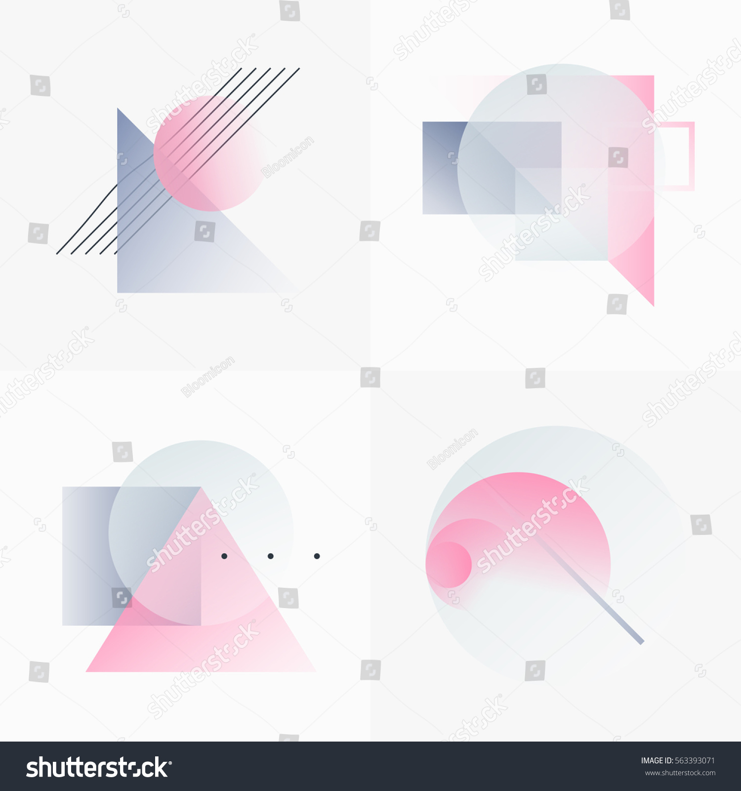 Gradient Geometry Forms Abstract Poster Design Stock Vector (Royalty Free) 563393071