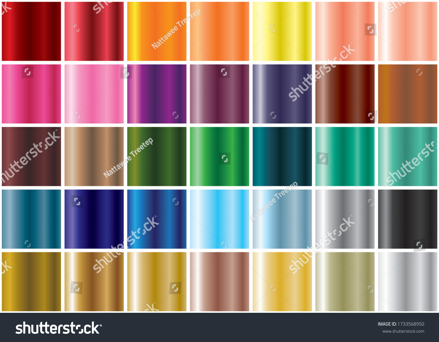 Gradient Metallic Color Palette Vector Stock Vector (Royalty Free ...