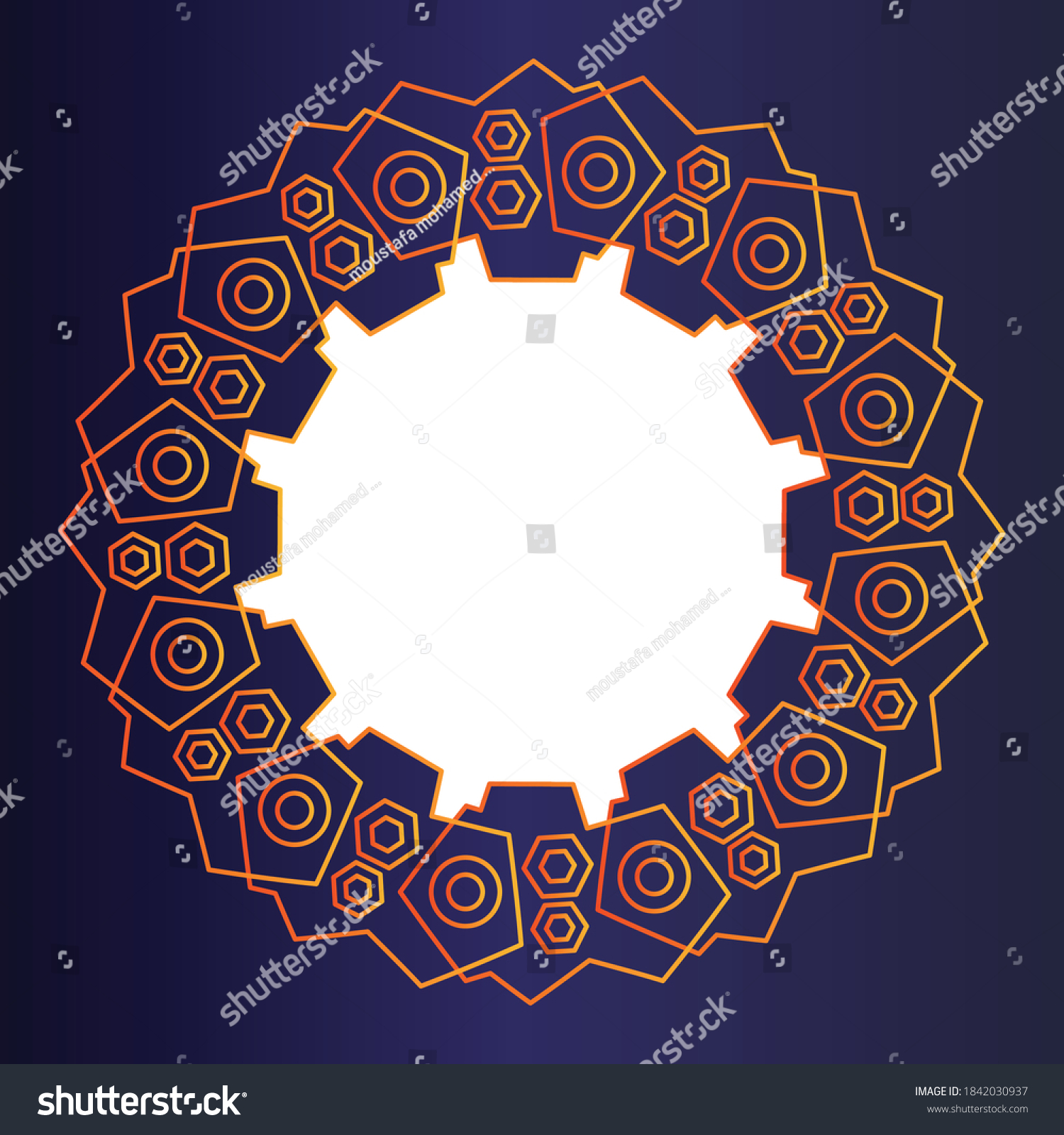 Gradient Orange Photo Frame Template On Stock Vector (Royalty Free ...