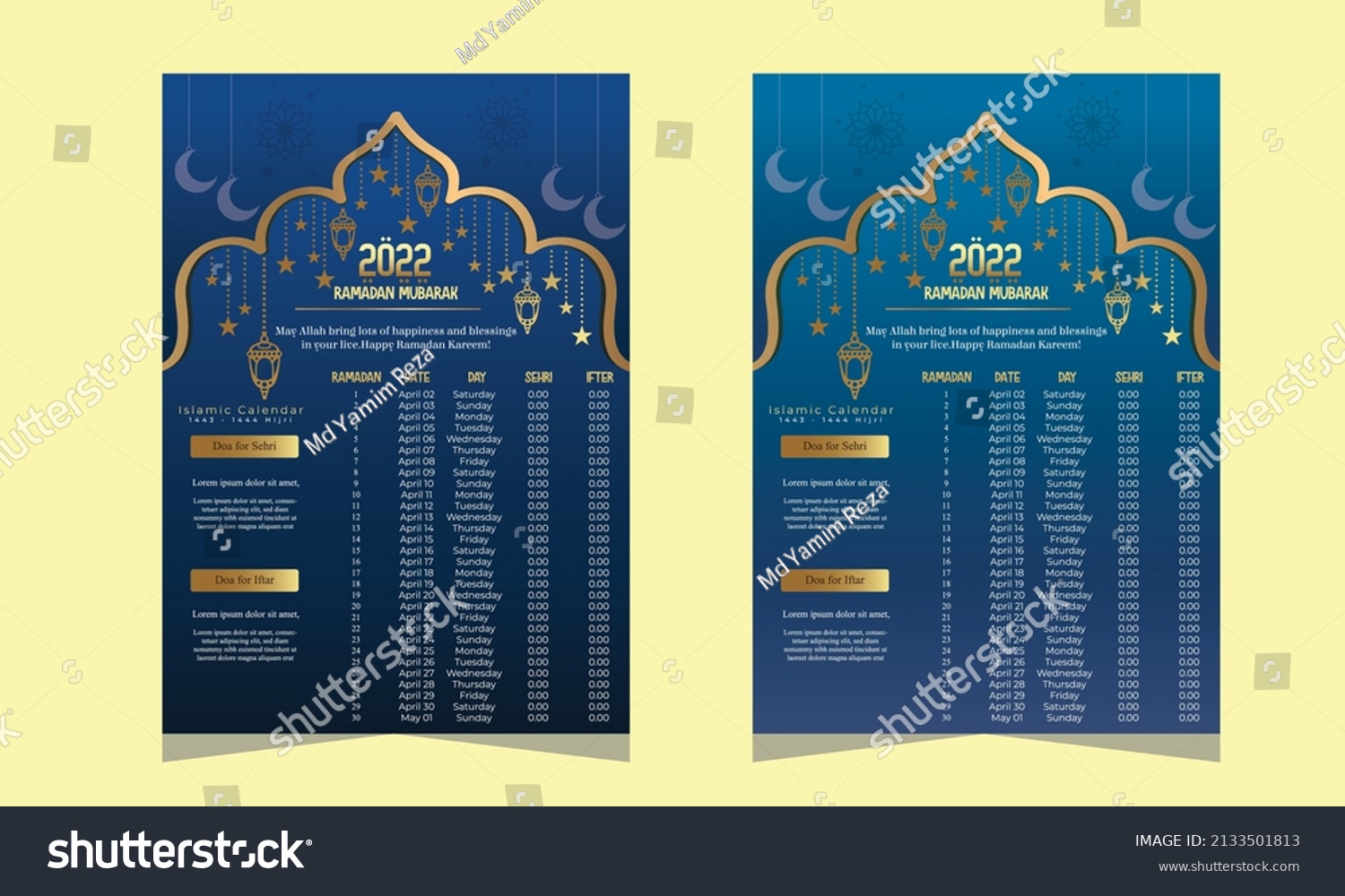 Gradient Ramadan Time Table Vector Illustration Stock Vector (Royalty ...