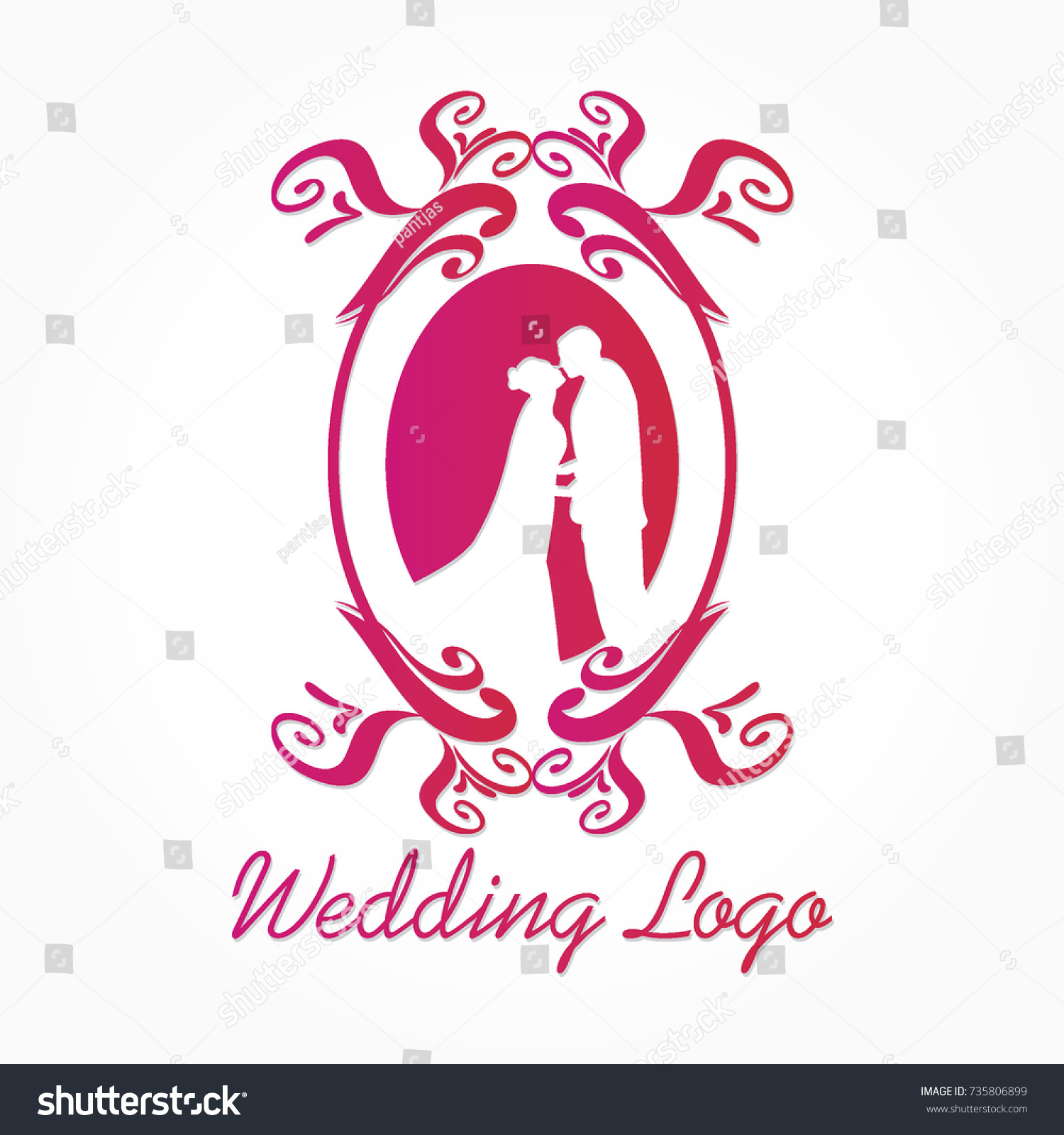 Gradient Red Pink Wedding Logo Vector Stock Vector (Royalty Free ...