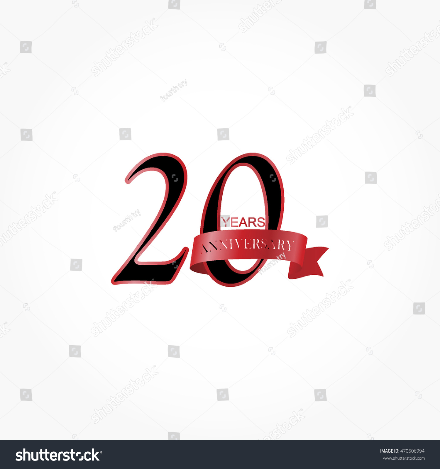 Gradient Red Ribbon Anniversary Logo Vector Stock Vector (Royalty Free ...