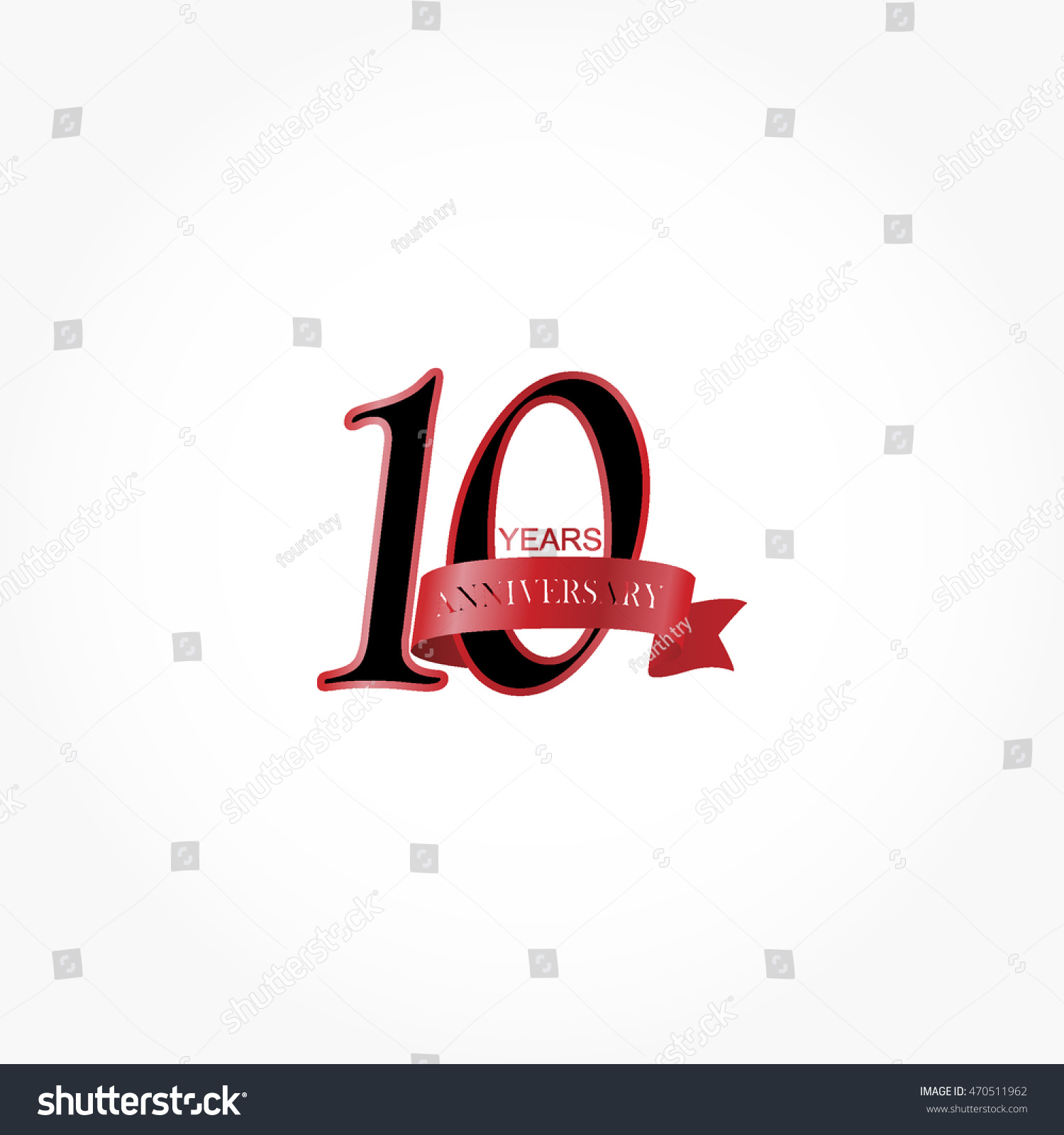 Gradient Red Ribbon Anniversary Logo Vector: เวกเตอร์สต็อก (ปลอดค่า ...