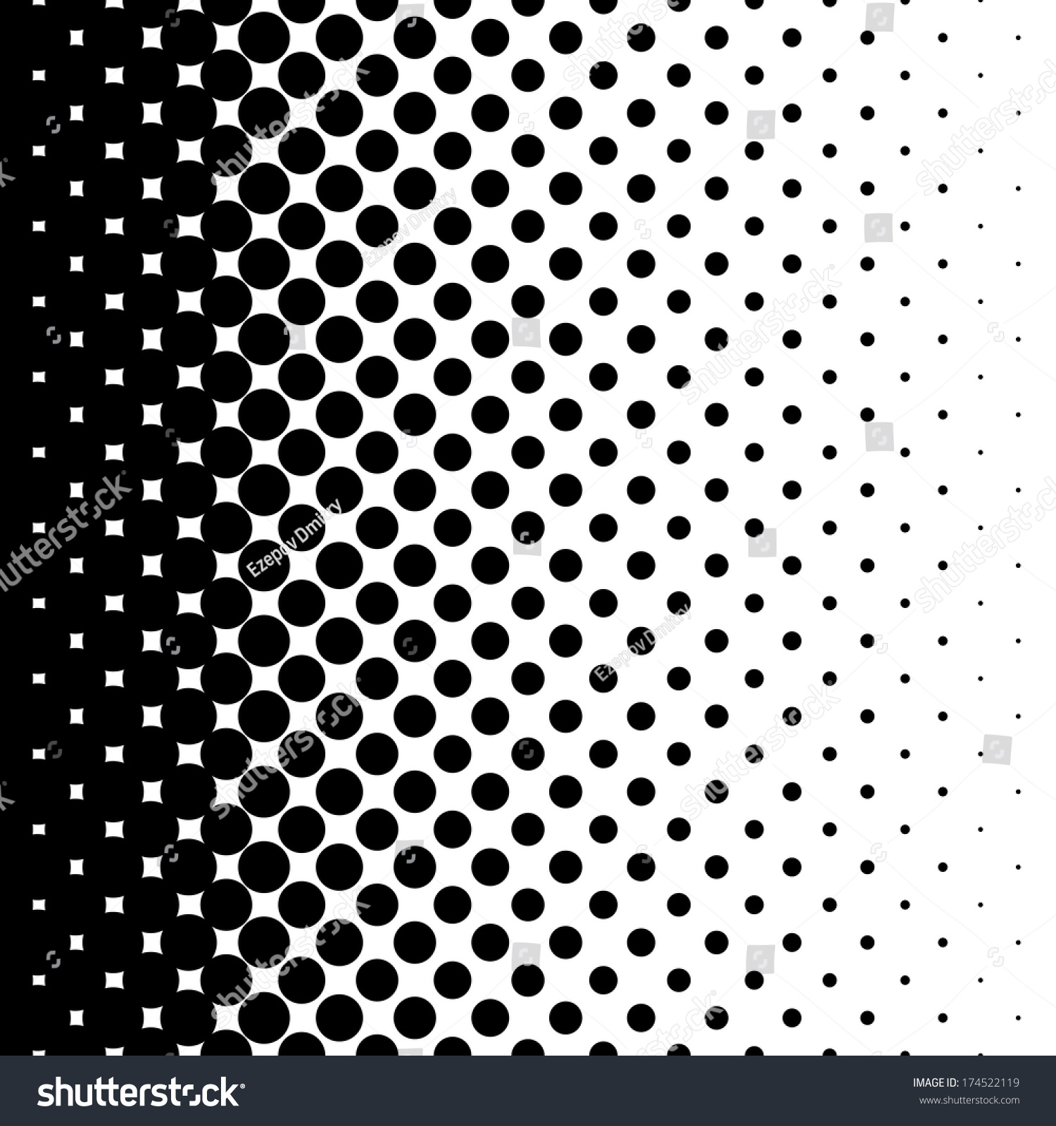 Gradient Seamless Background Black Dots Stock Vector 174522119 ...