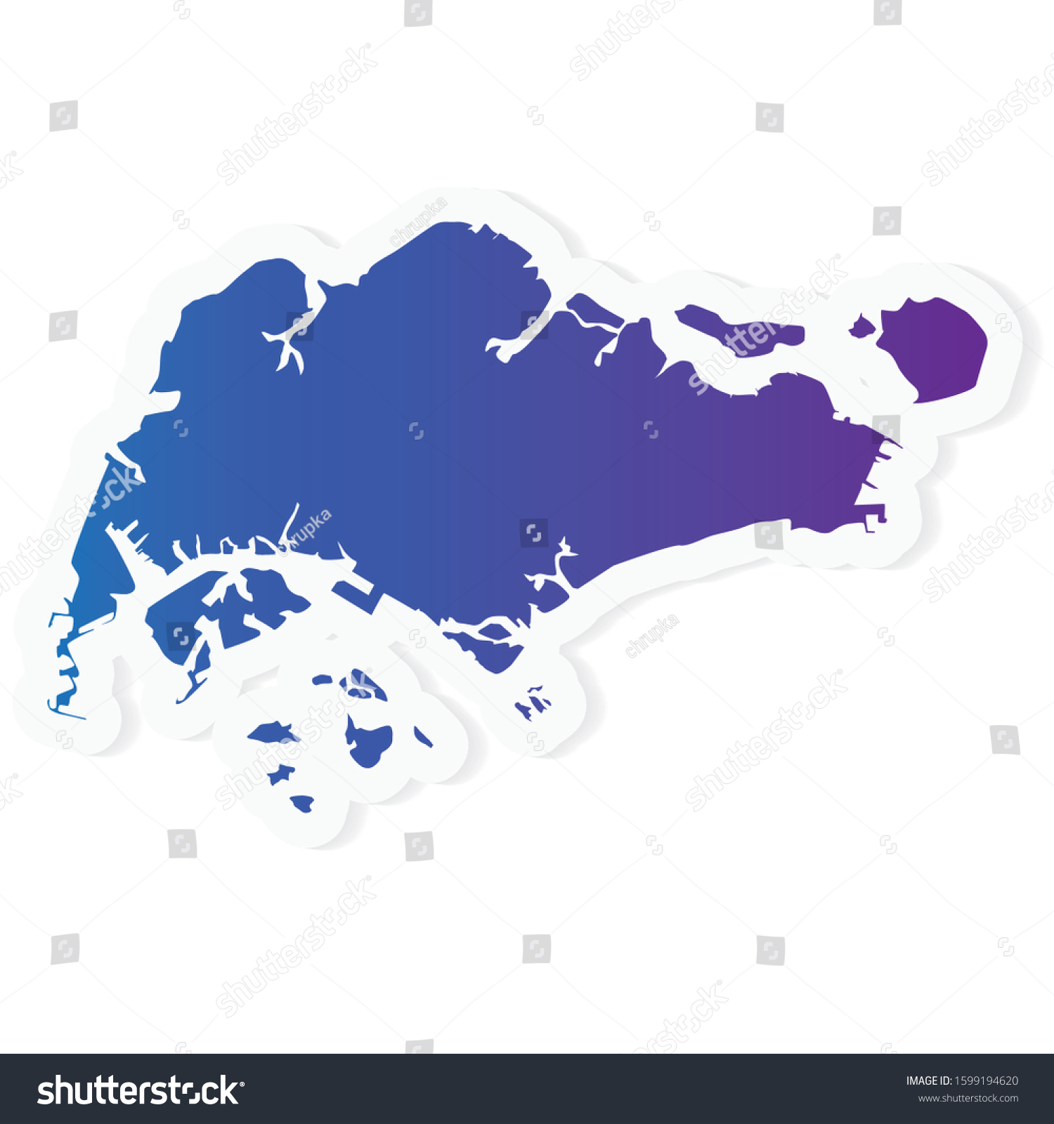Gradient Singapore Map Vector Illustration Stock Vector (Royalty Free ...