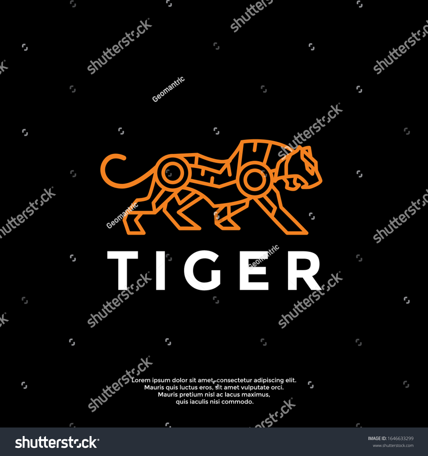 Gradient Tiger Polygon Logo Modern Icon Stock Vector (Royalty Free ...