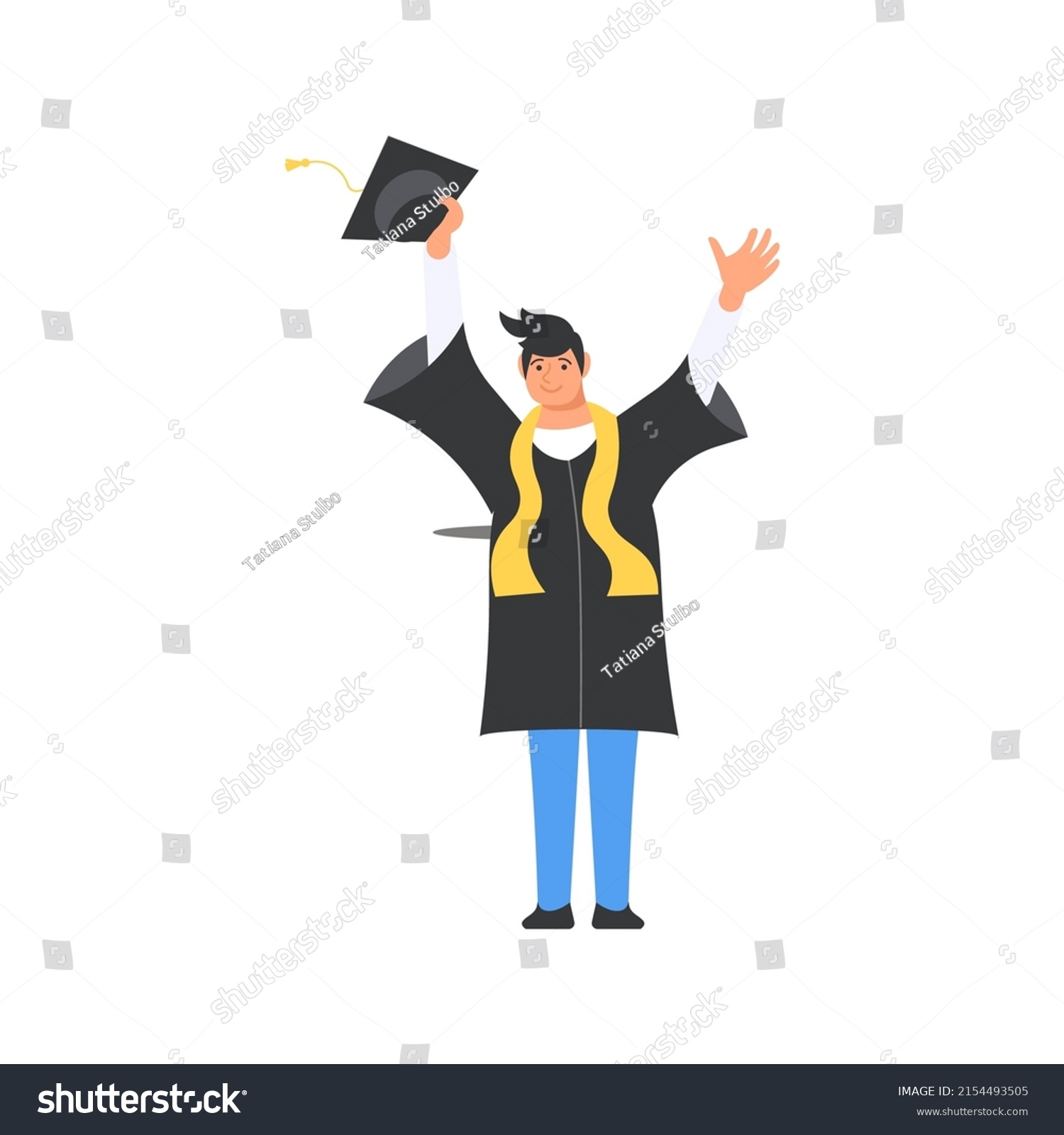 Graduated Man Academic Dress Square Cap Stock Vector (Royalty Free ... Graduated Man Academic Dress Square Cap Stock Vector (Royalty Free ...