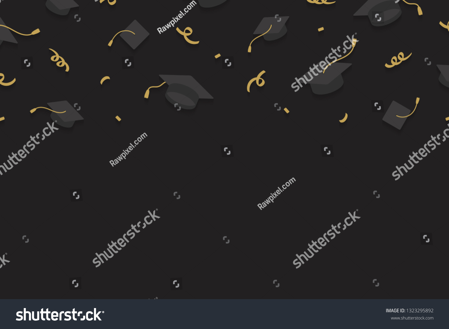 Graduation Background Mortar Boards Vector Stock Vector (Royalty Free) 1323295892