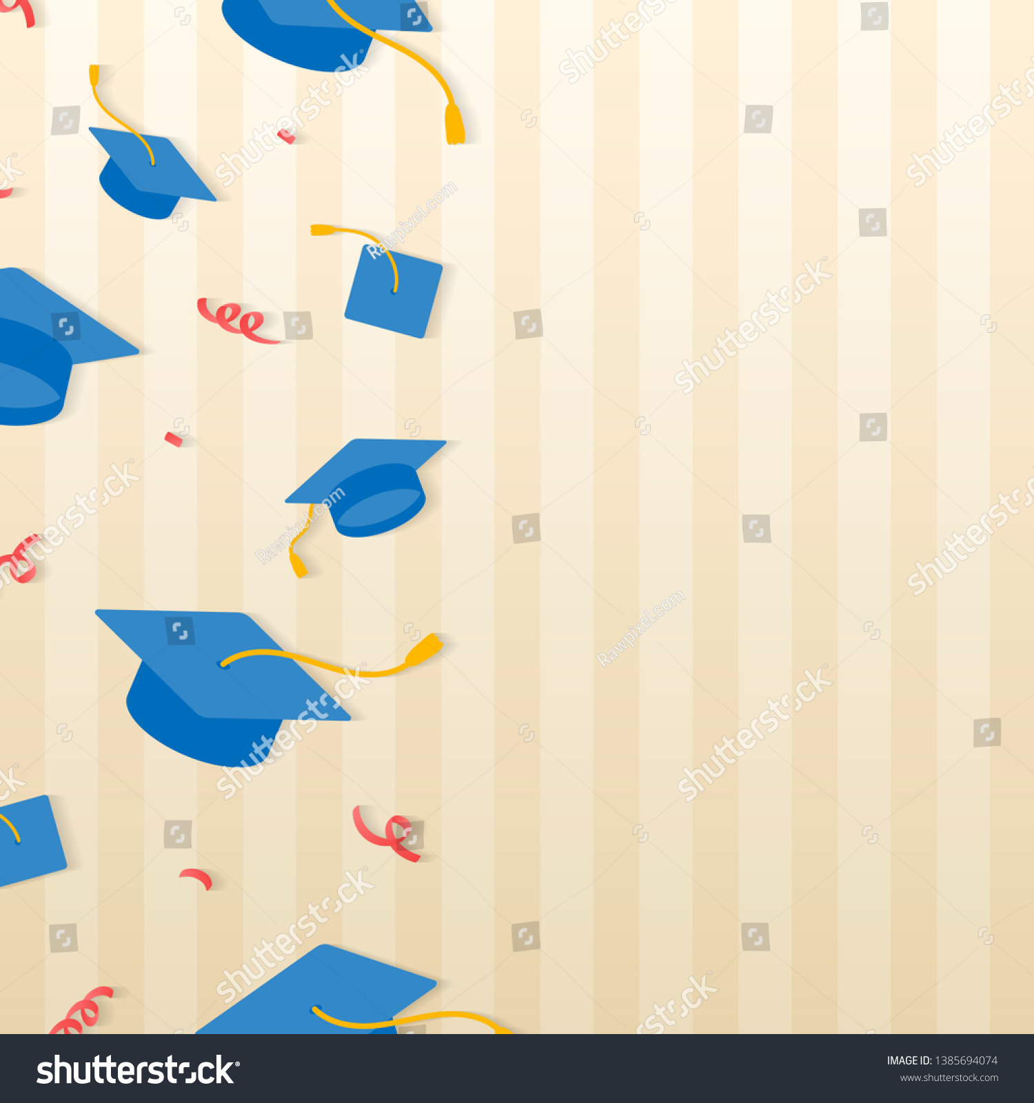 Graduation Background Mortar Boards Vector Stock Vector (Royalty Free) 1385694074