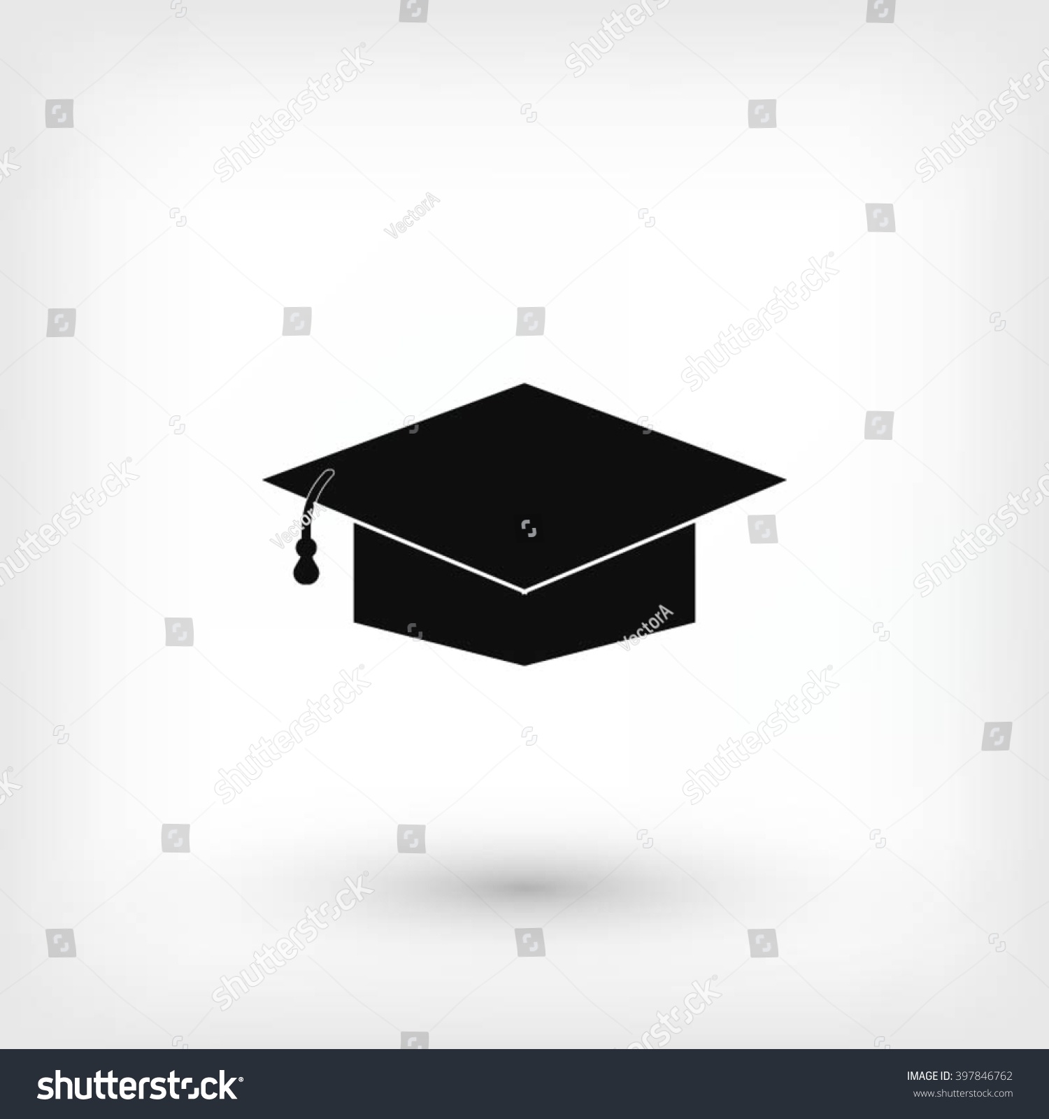 Graduation Cap Black Icon Stock Vector (Royalty Free) 397846762 ...