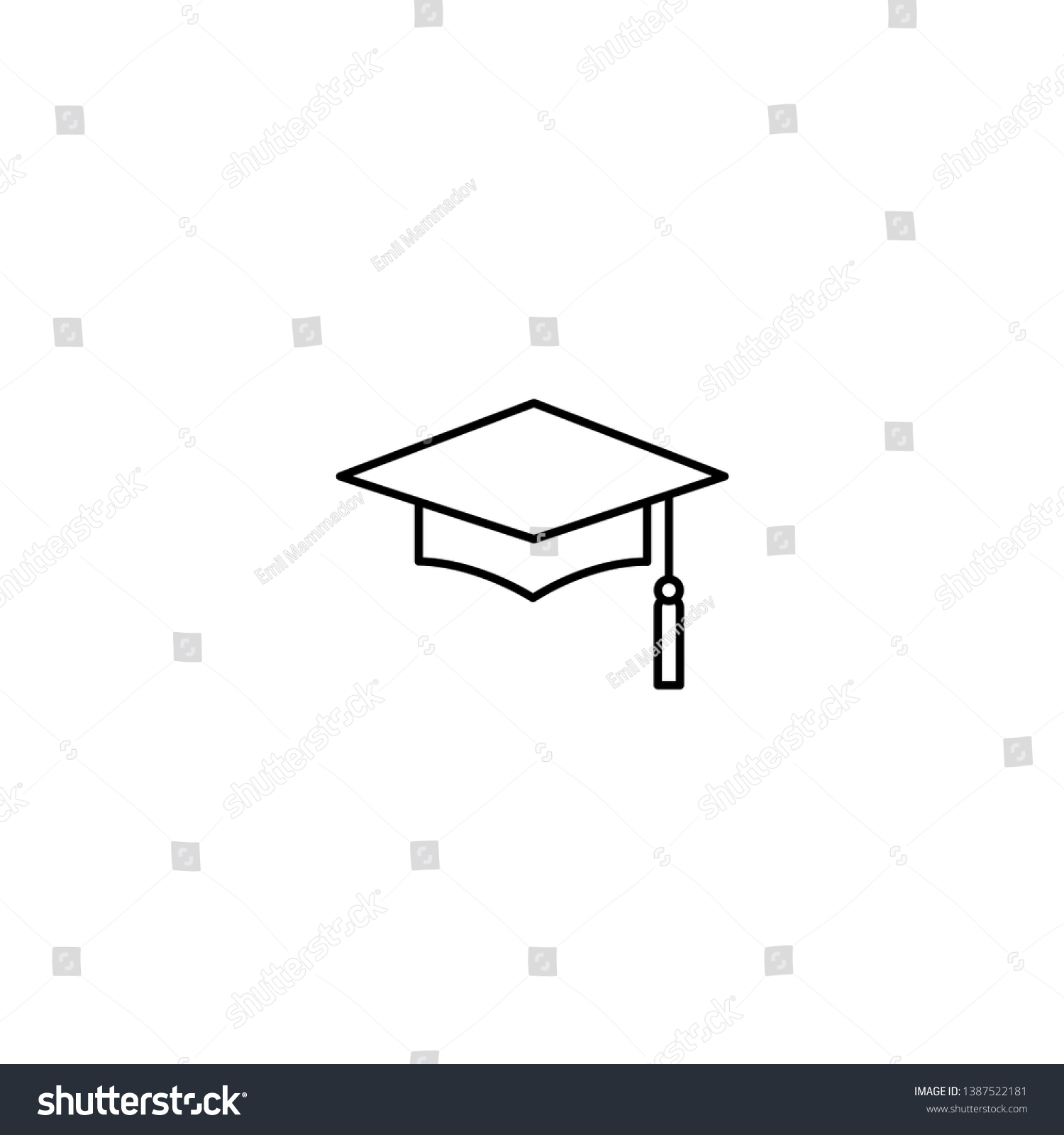 Graduation Cap Line Icon 1 Stock Vector (Royalty Free) 1387522181 ...