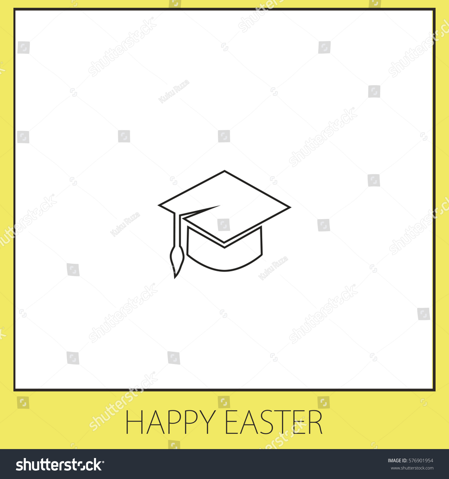 Graduation Cap Outline Vector Icon Stock Vector (Royalty Free ...