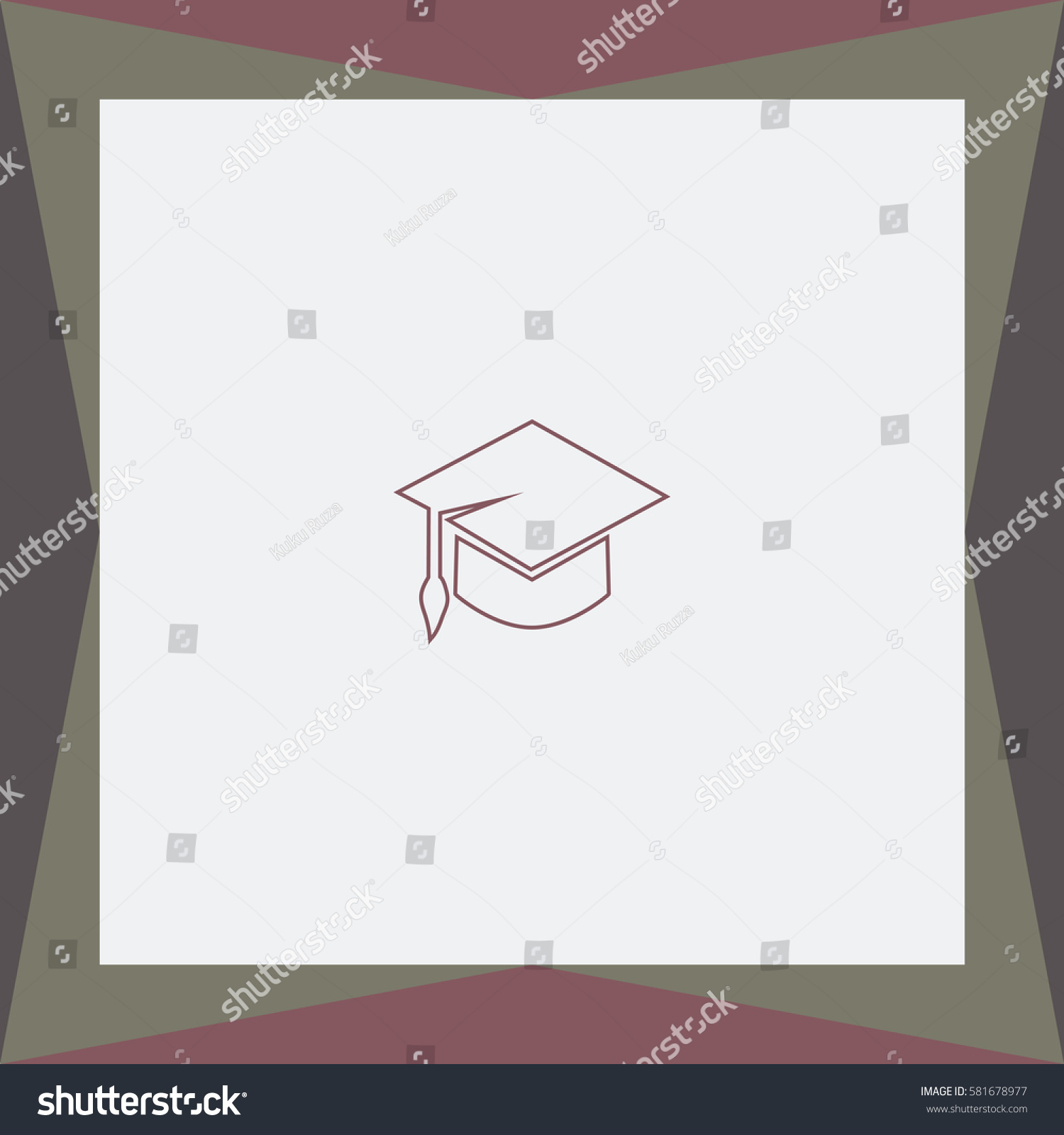 Graduation Cap Outline Vector Icon Stock Vector (Royalty Free) 581678977