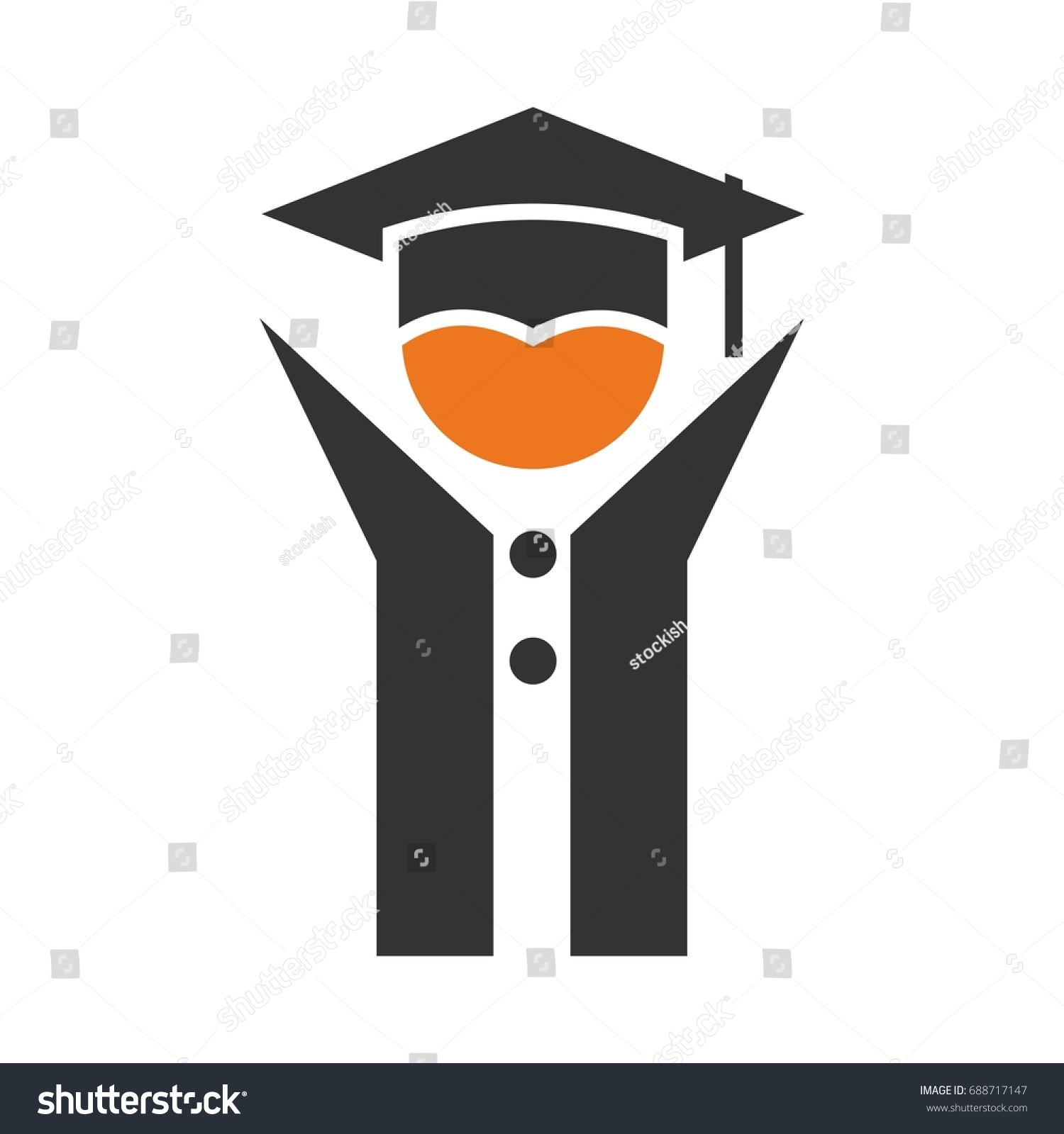 Graduation Cap Vector Logo Stock Vector (Royalty Free) 688717147 ...