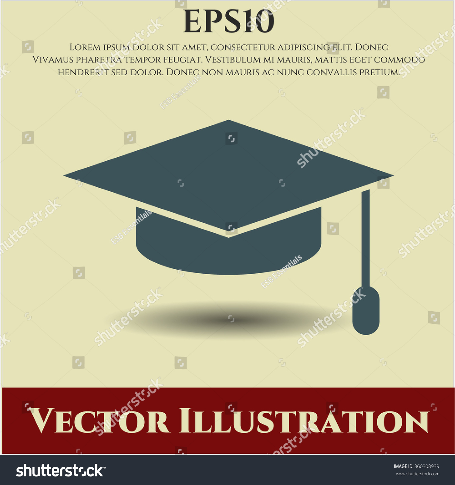 Graduation Cap Vector Symbol Stock Vector (Royalty Free) 360308939 ...
