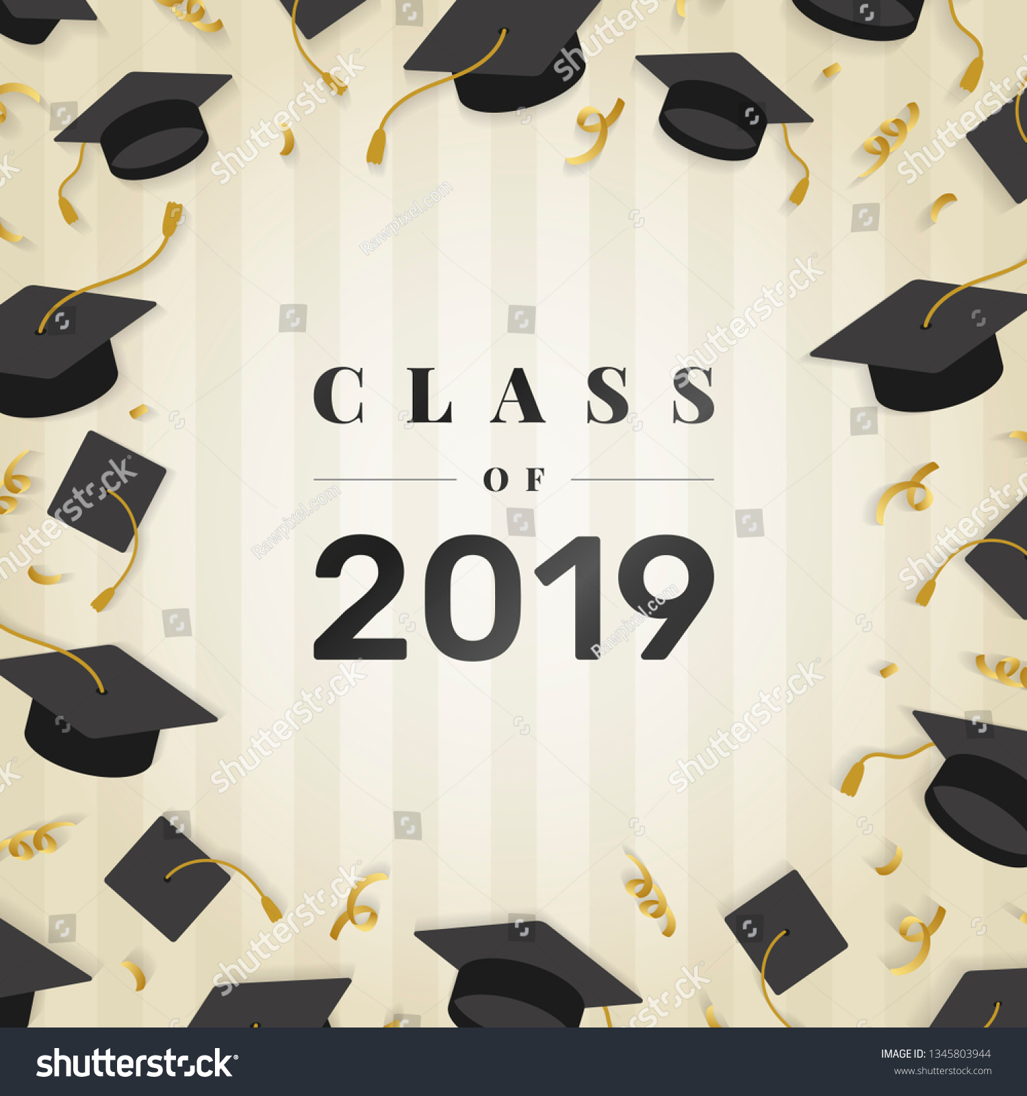 Graduation Class 2019 Vector Stock Vector (Royalty Free) 1345803944 ...