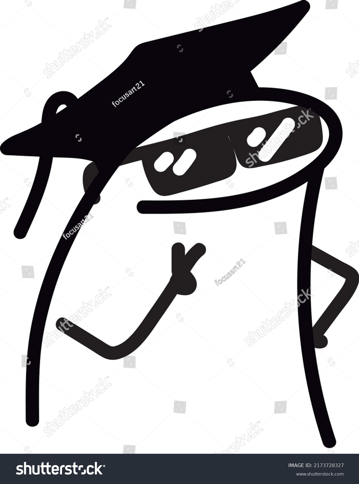 Graduation Flork Meme Illustration Vector: vetor stock (livre de ...