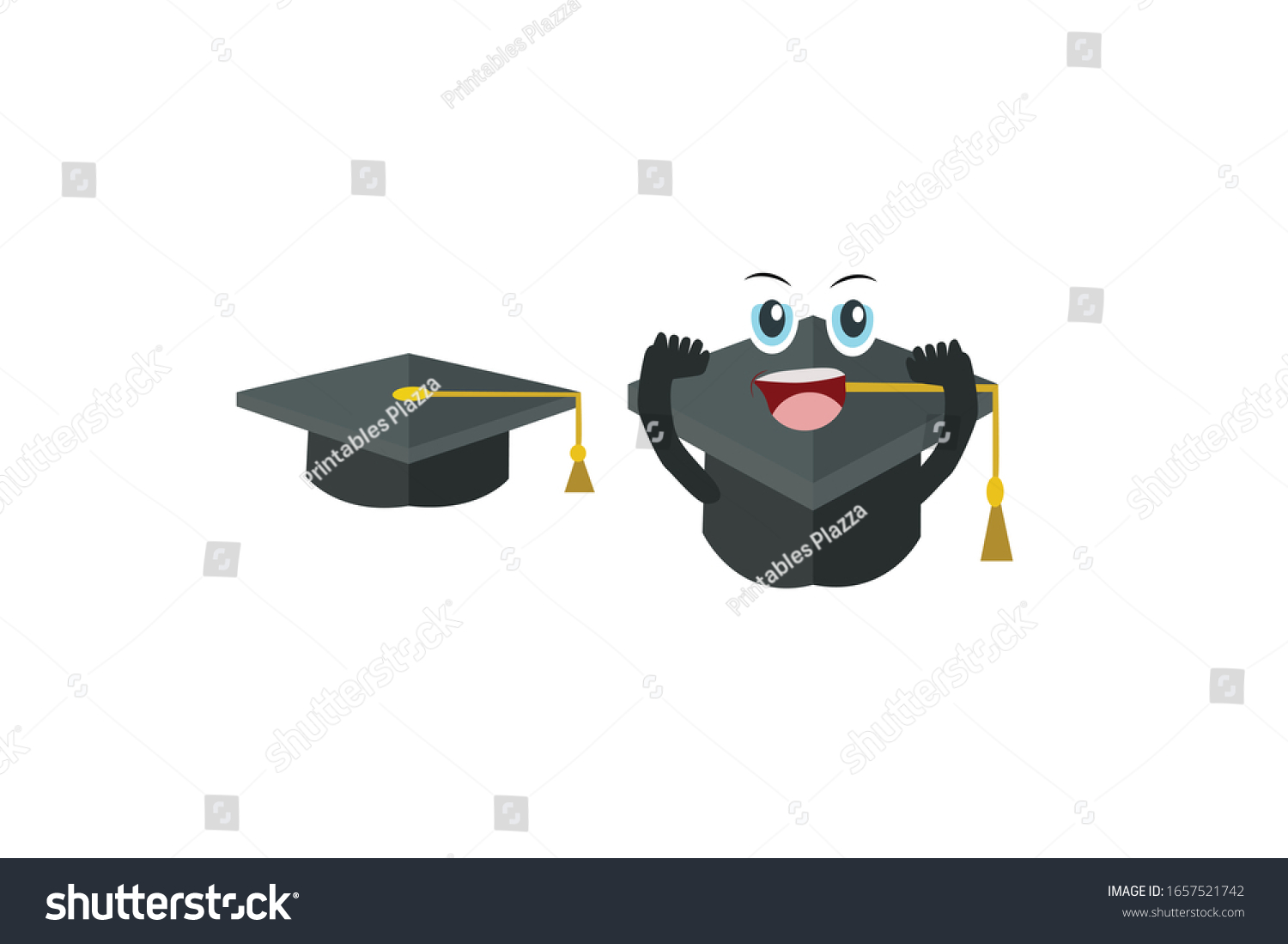 Graduation Hat School Object Vector Illustration Stock Vector (Royalty ...