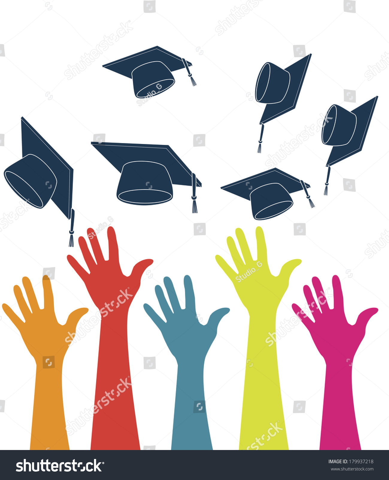 Graduation Label Over White Background Vector Stock Vector (Royalty ...