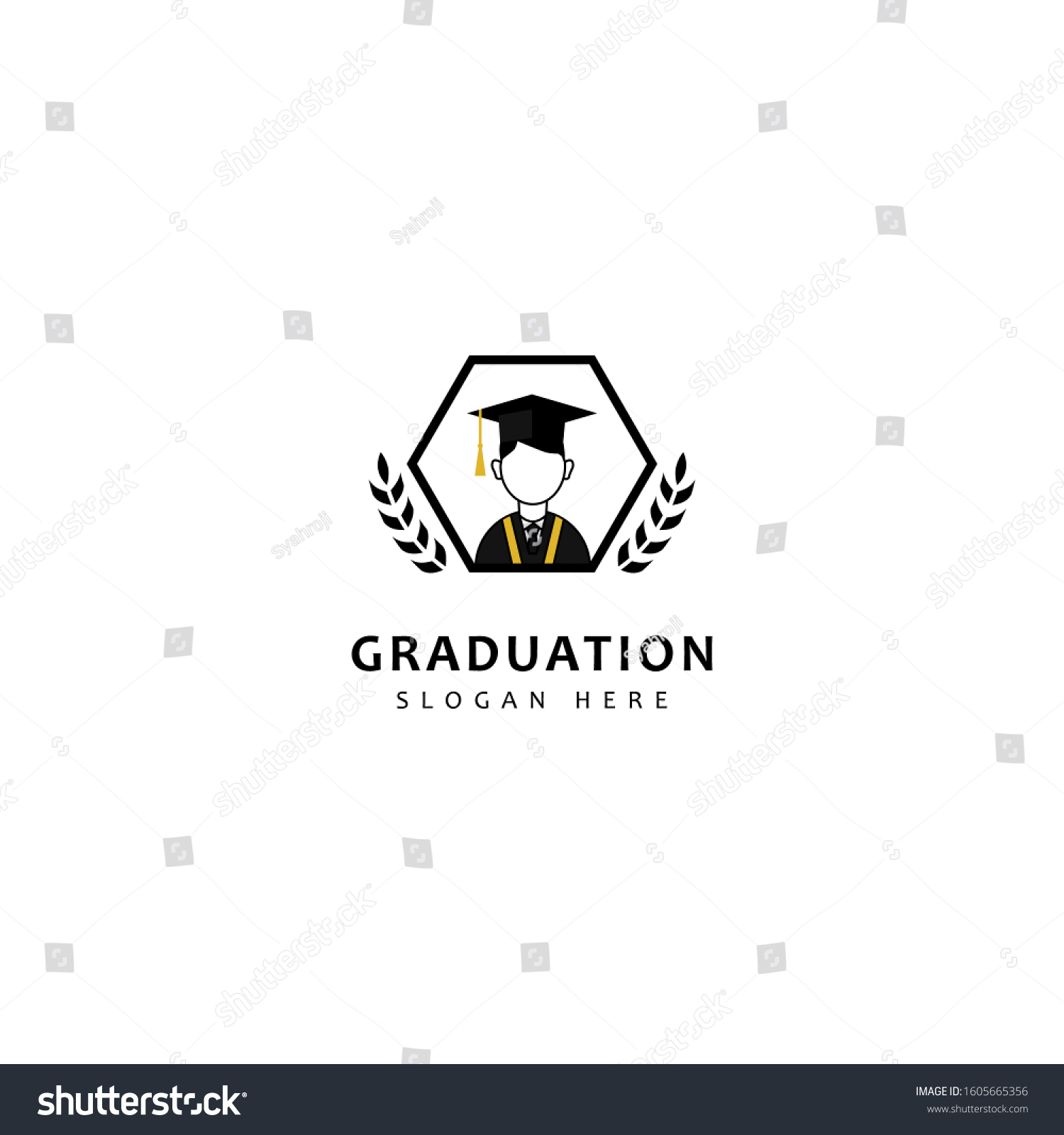 Graduation Logo Template Design Graduation Cap Stock Vector (Royalty ...
