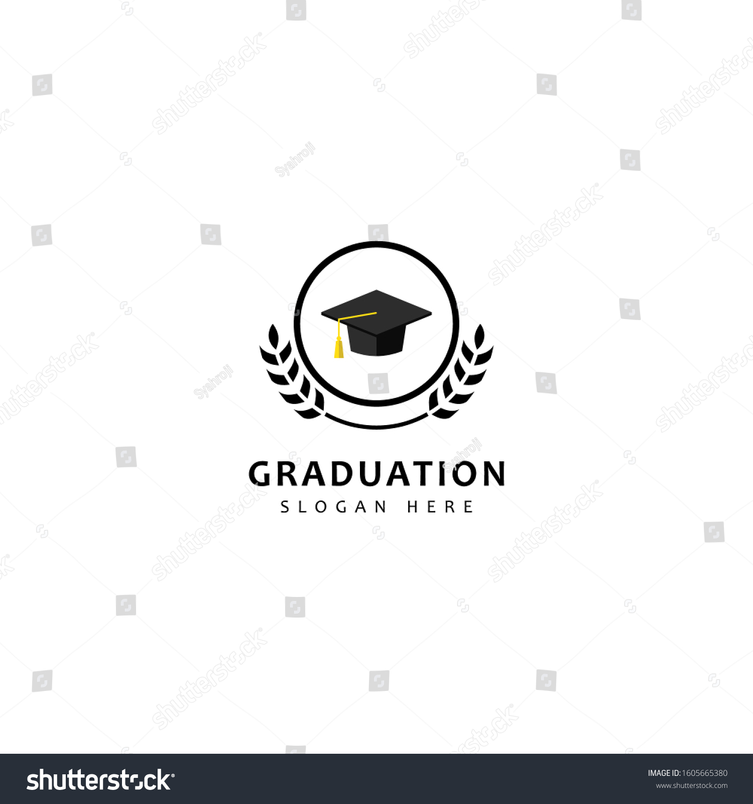 Graduation Logo Template Design Graduation Cap Stock Vector (Royalty ...