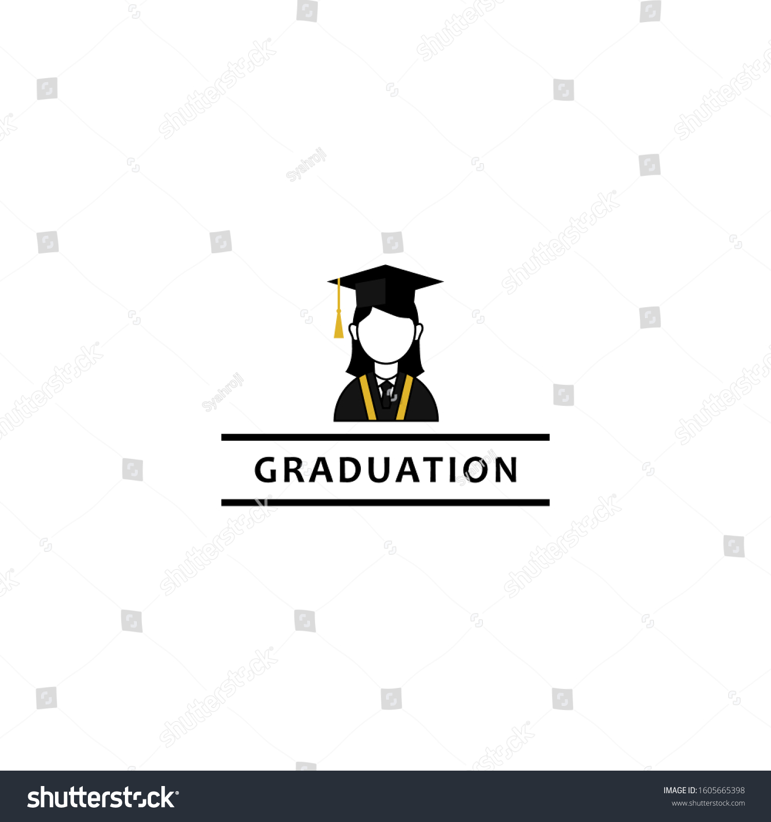 Graduation Logo Template Design Graduation Cap: เวกเตอร์สต็อก (ปลอดค่า ...