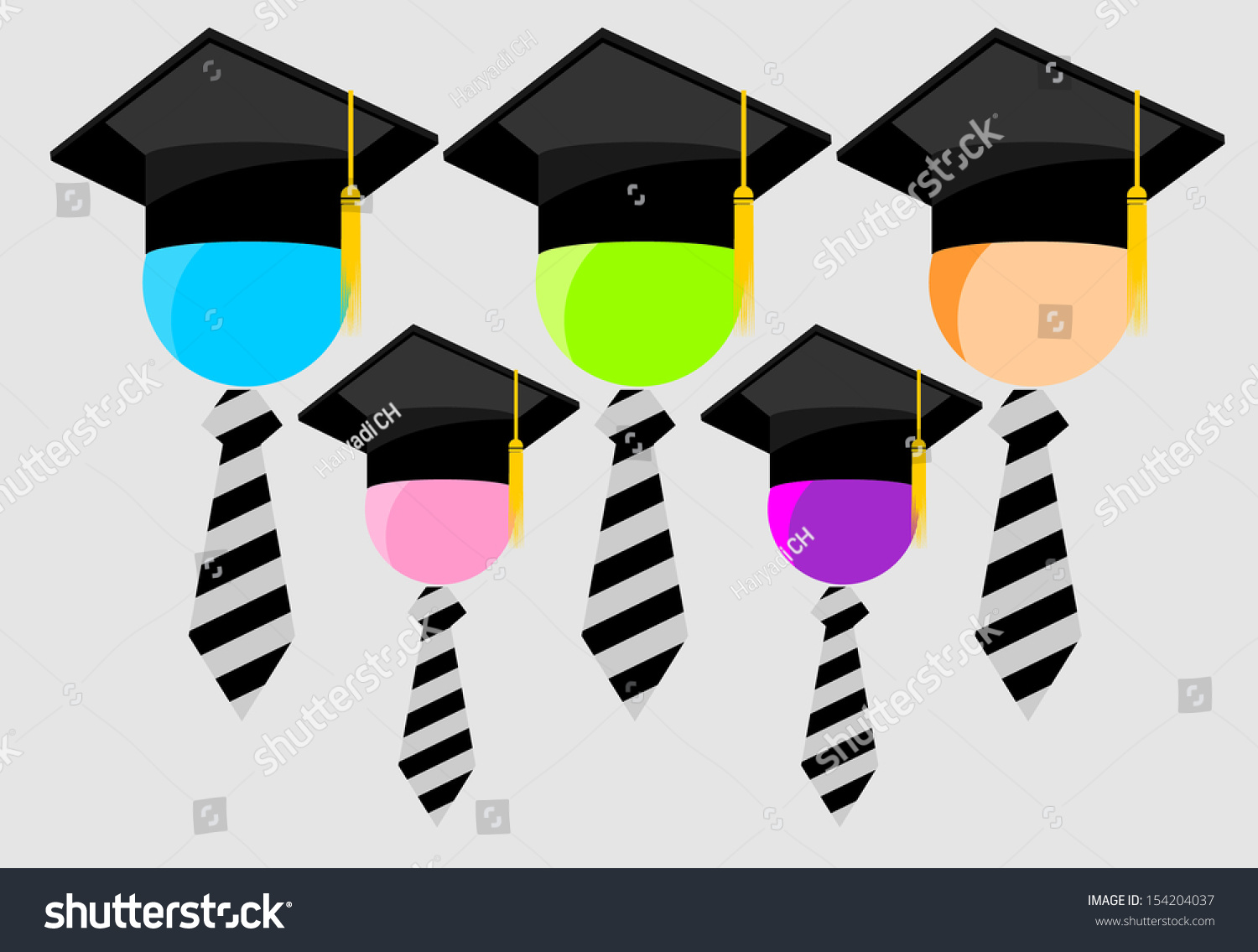 Graduation Students Icons Stock Vector (Royalty Free) 154204037 ...