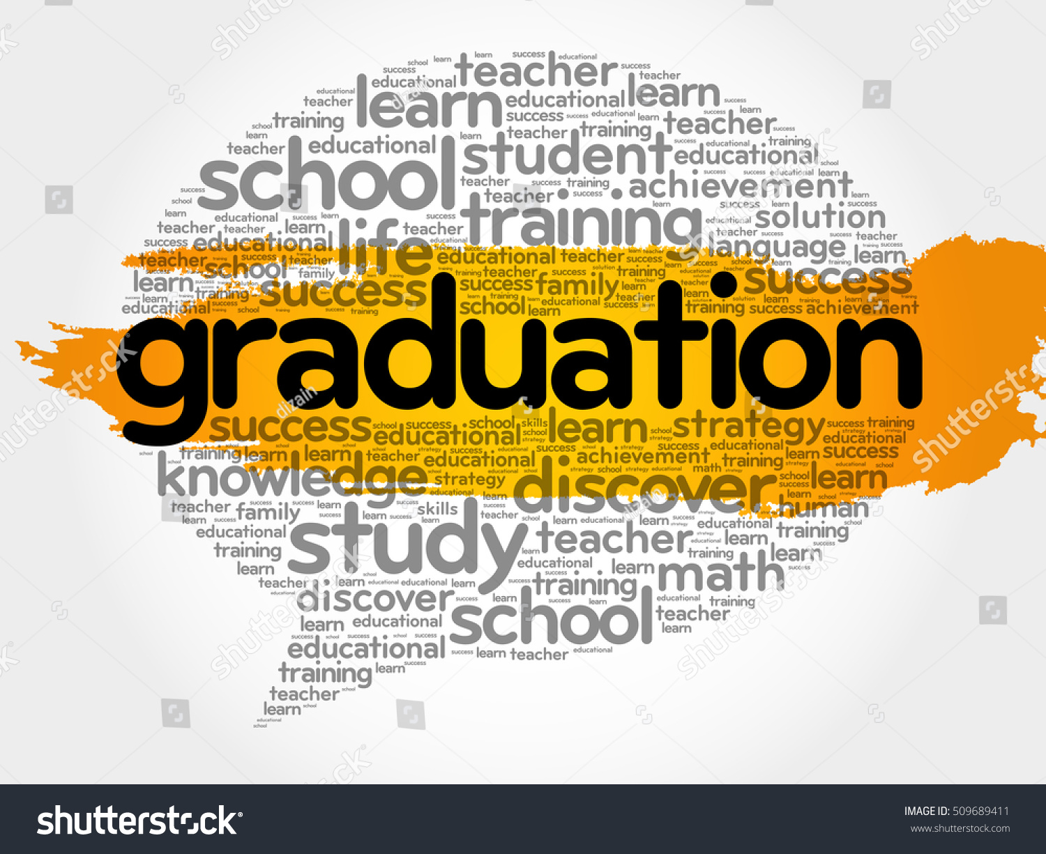 Graduation Think Bubble Word Cloud Concept Stock Vector (Royalty Free ...