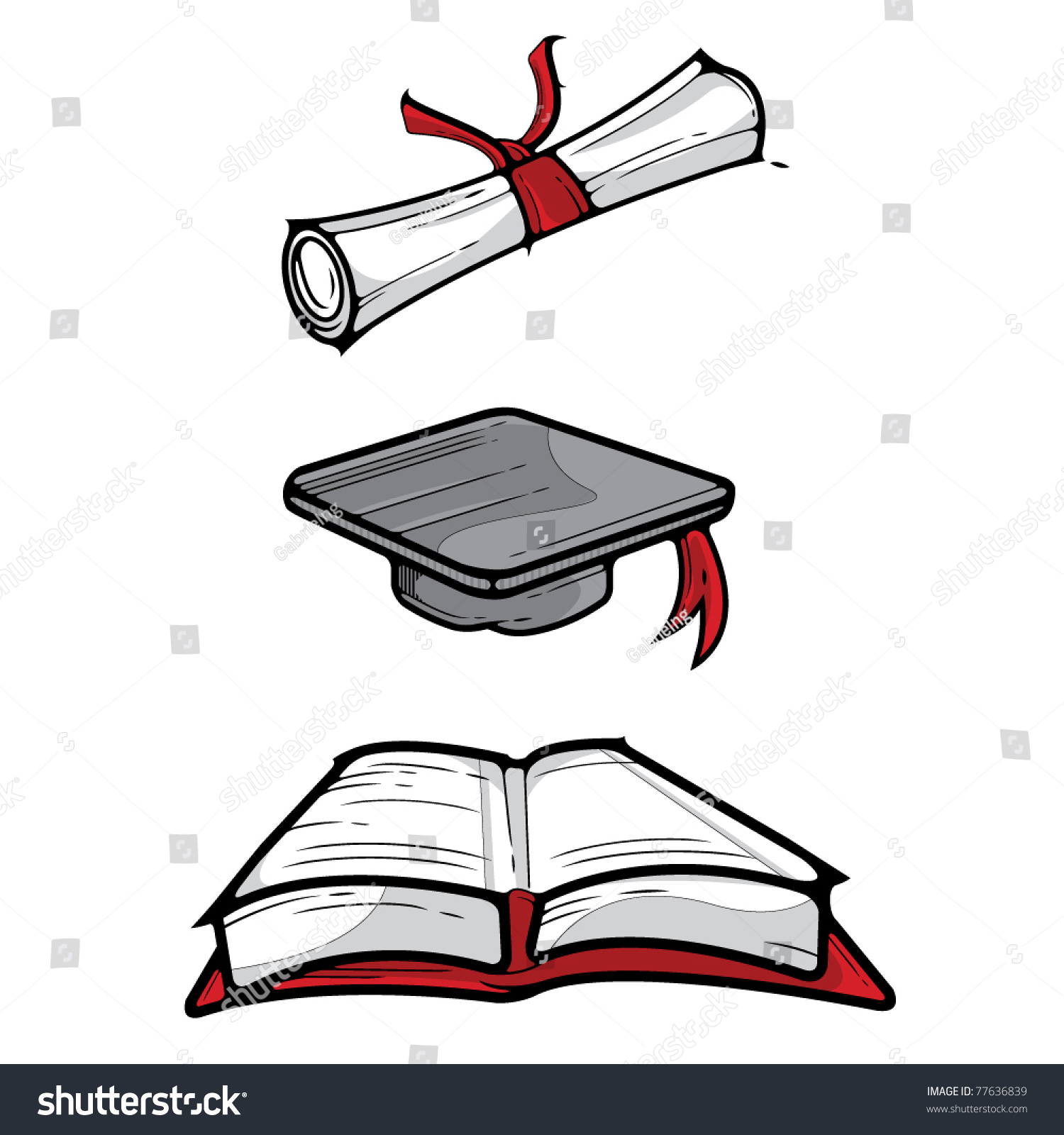 Graduation Vector Cartoon Stock Vector (Royalty Free) 77636839