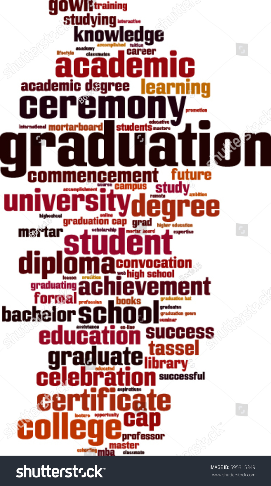 Graduation Word Cloud Concept Vector Illustration Stock Vector (Royalty ...