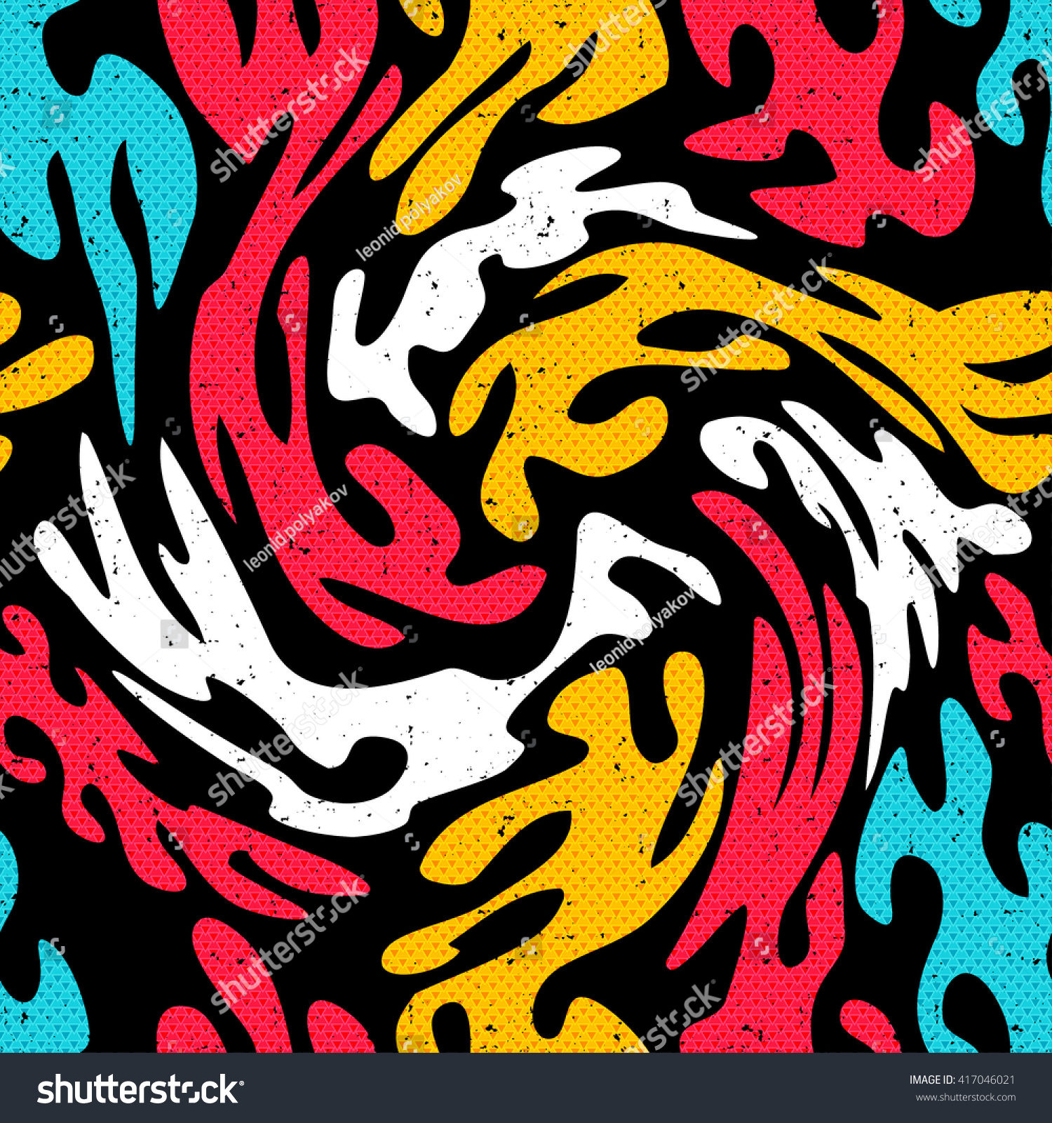Graffiti Bright Psychedelic Seamless Pattern On Stock Vector (Royalty ...
