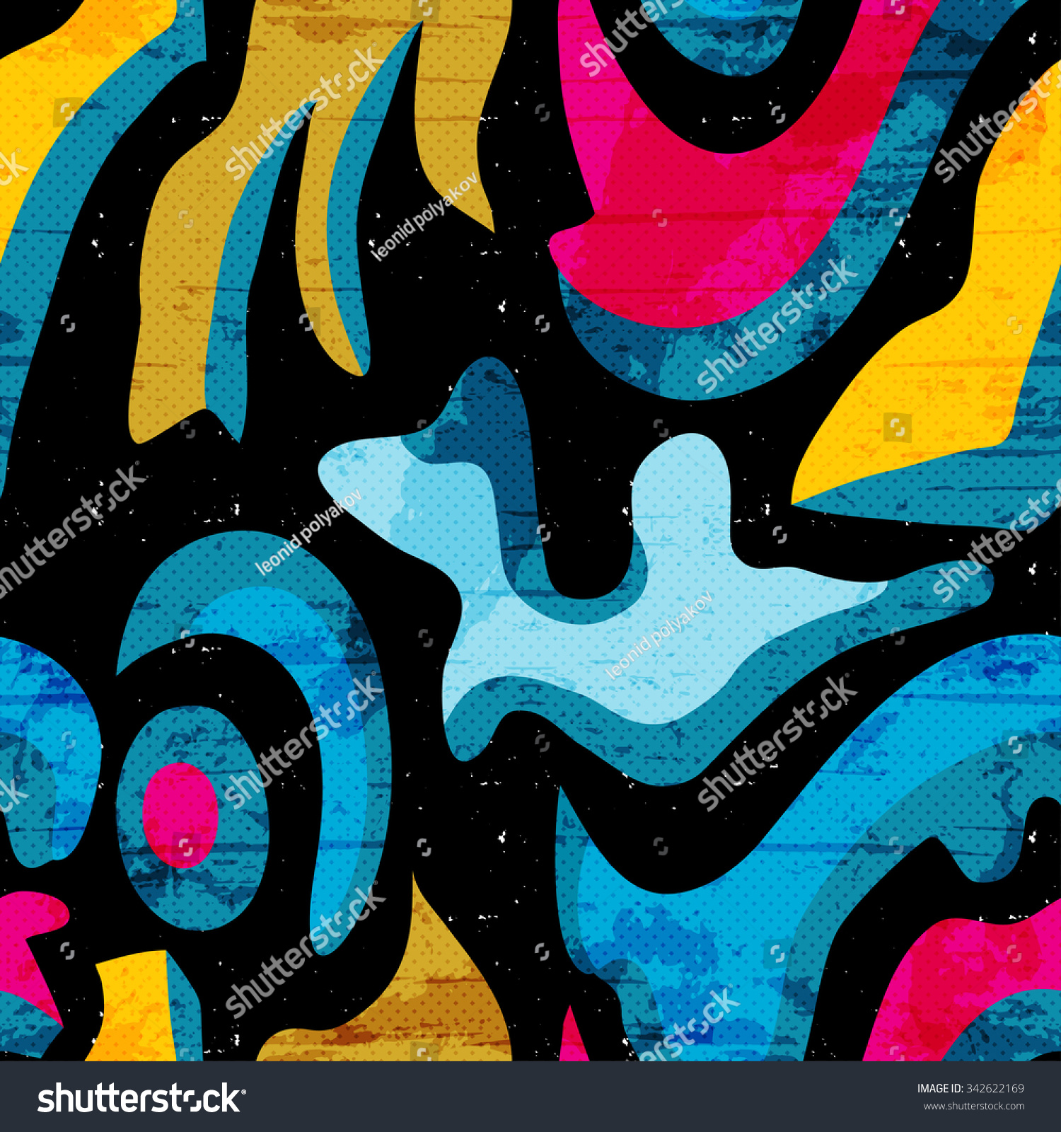 Graffiti Colored Seamless Texture Vector Illustration Stock Vector ...