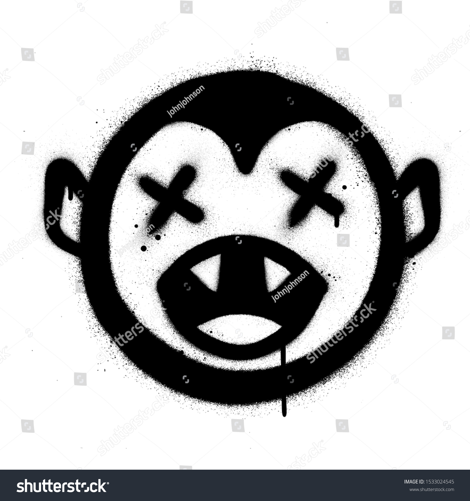 Graffiti Crazy Vampire Character Sprayed Black Stock Vector (Royalty ...