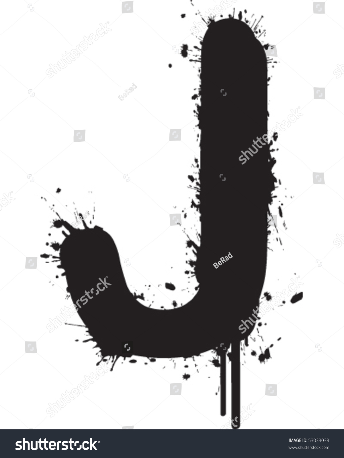 Graffiti Font J: vector de stock (libre de regalías) 53033038 ...