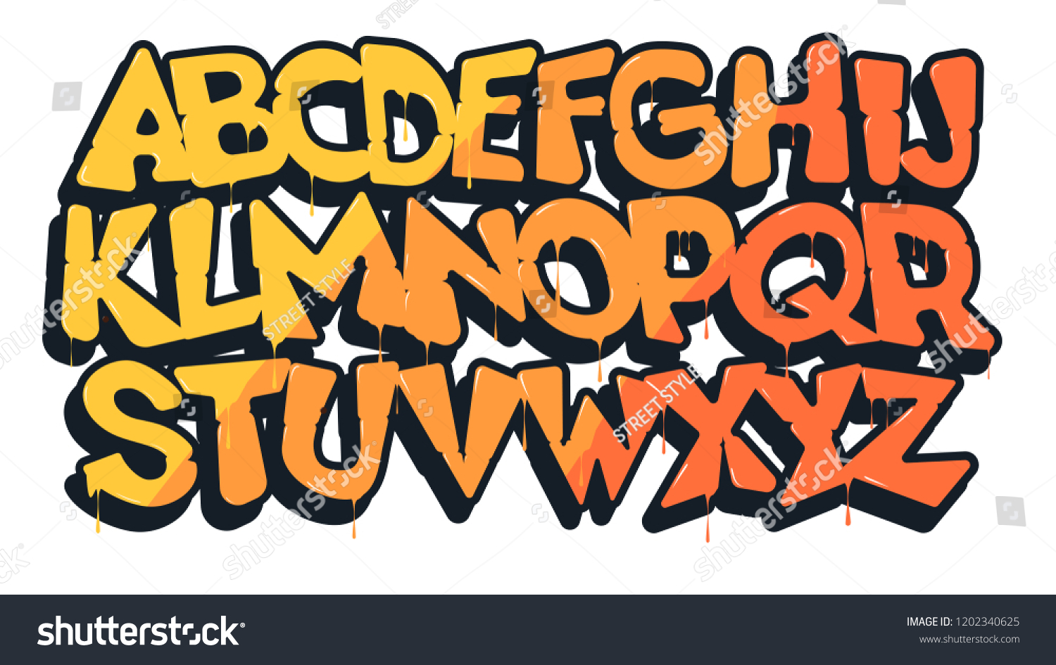Vektor Stok Graffiti Font Vector Illustration (Tanpa Royalti ...